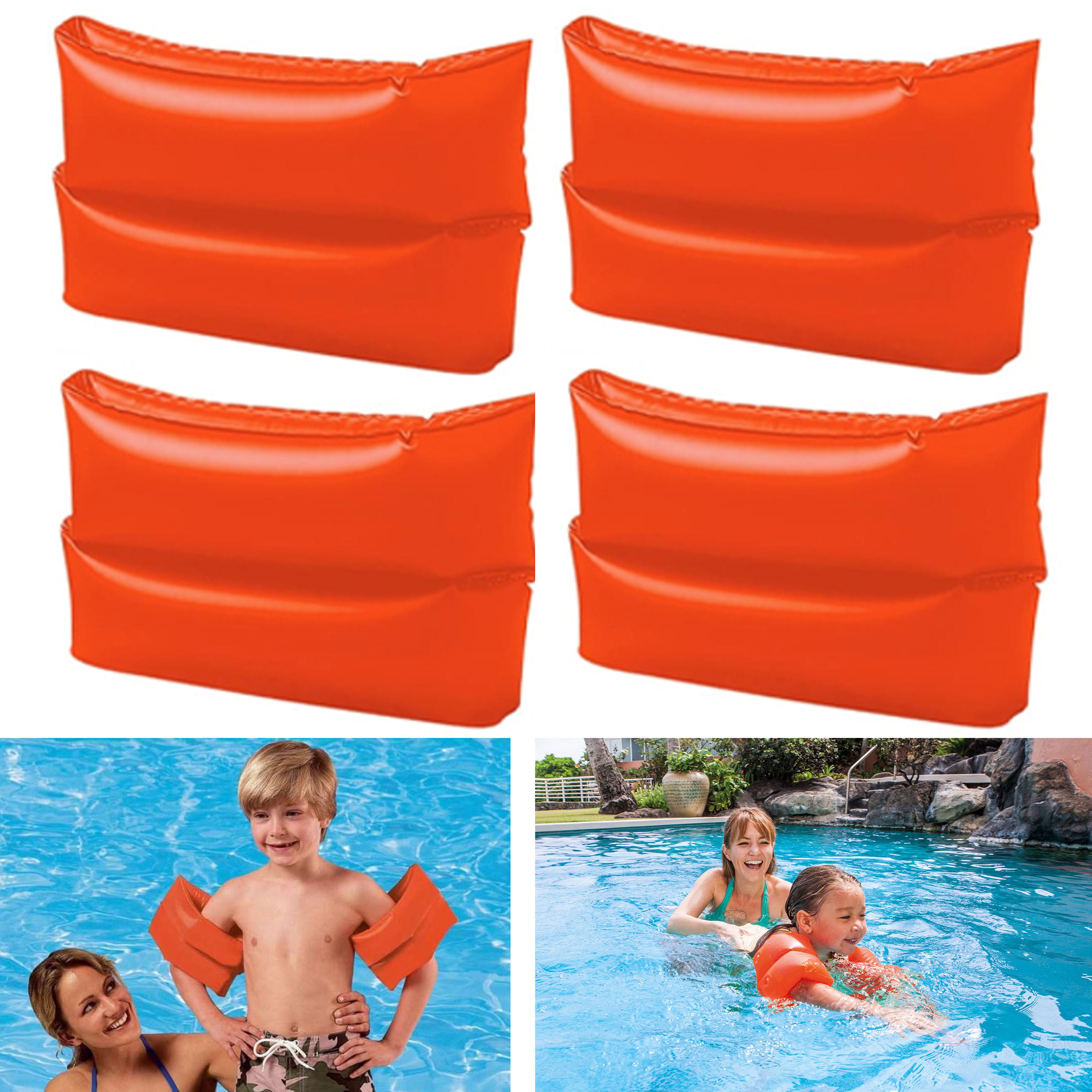 2 Pairs Arm Float Inflatable Bands Ring Kid Swim Wings Floaties Pool Beach Large - Walmart.com