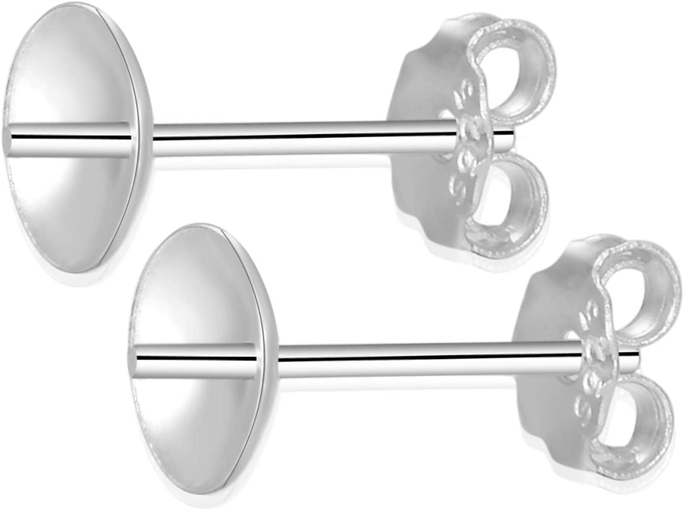 2 Pairs Authentic 925 Sterling Silver Earring Posts 0.9mm Pin Stud ...