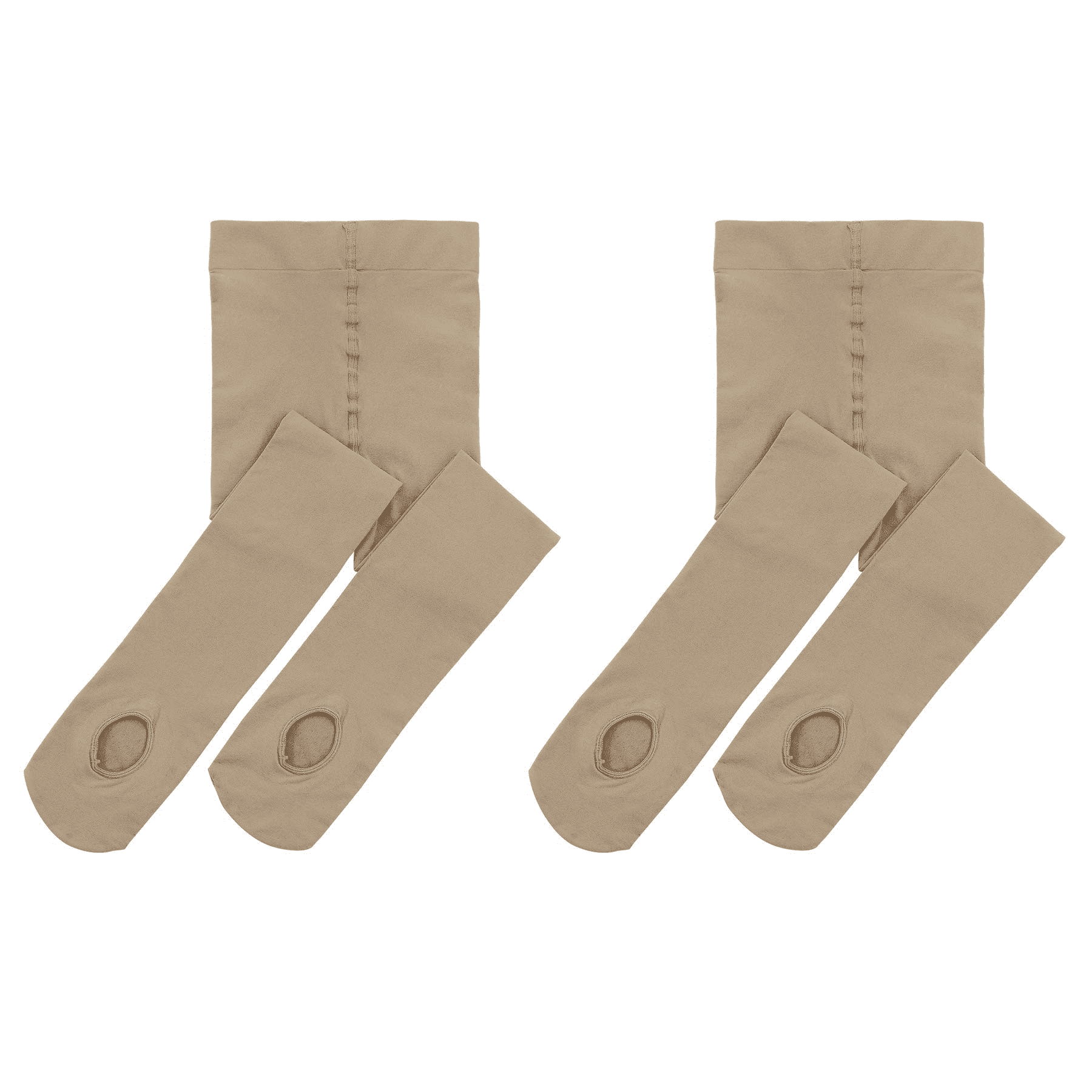 2 Pairs Thick Soft Footed Ballet Tights for Girls Convertible Dance ...