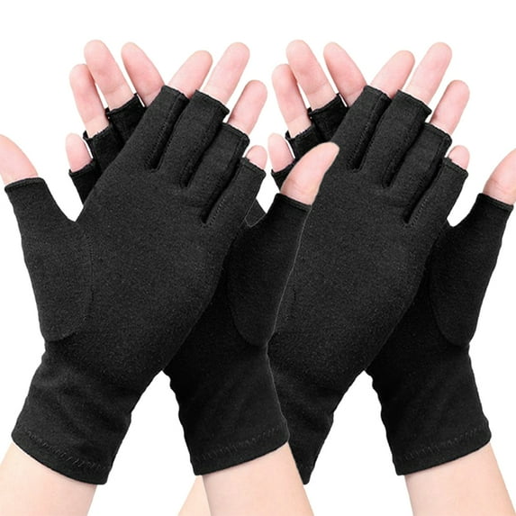 2-Pairs Bamboo Arthritis Gloves, Rehab Split Finger Gloves Bamboo ...