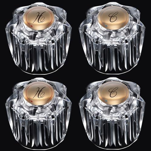 2 Pairs Bathroom Faucet Knobs Replacement, Bathtub Faucet Handles ...