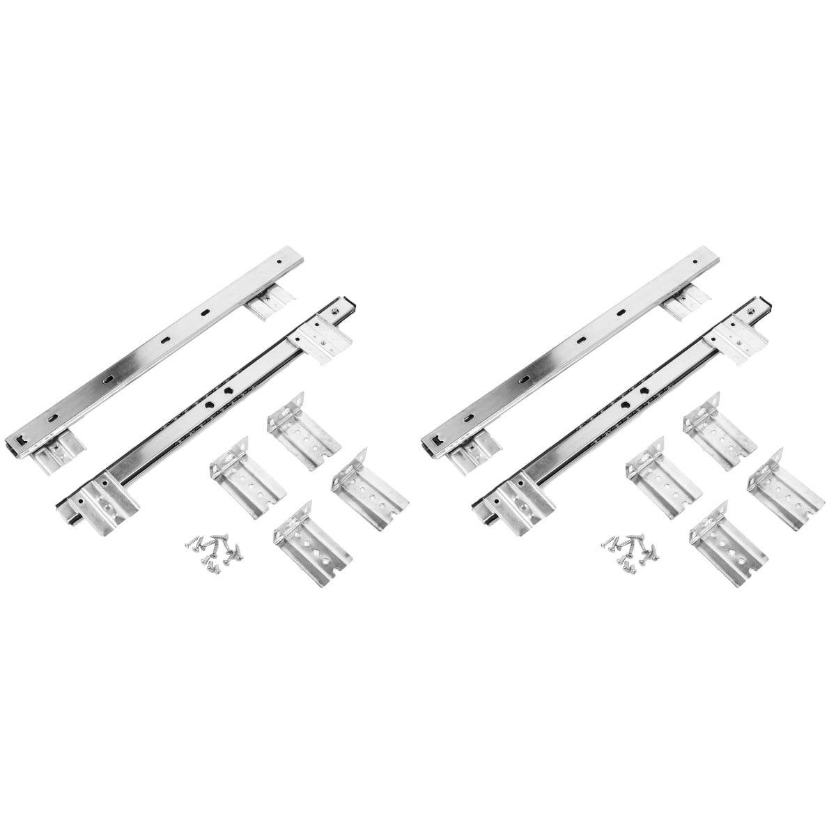2 Pairs Bearing Desk Keyboard Drawer Tray Slide Rail Track Side Mount ...