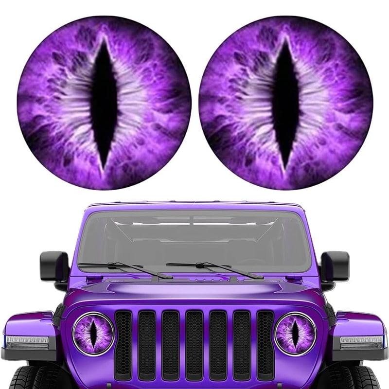 2 Pairs Beast Eyes Headlight Decals, 5D Round Stickers and Decals for ...