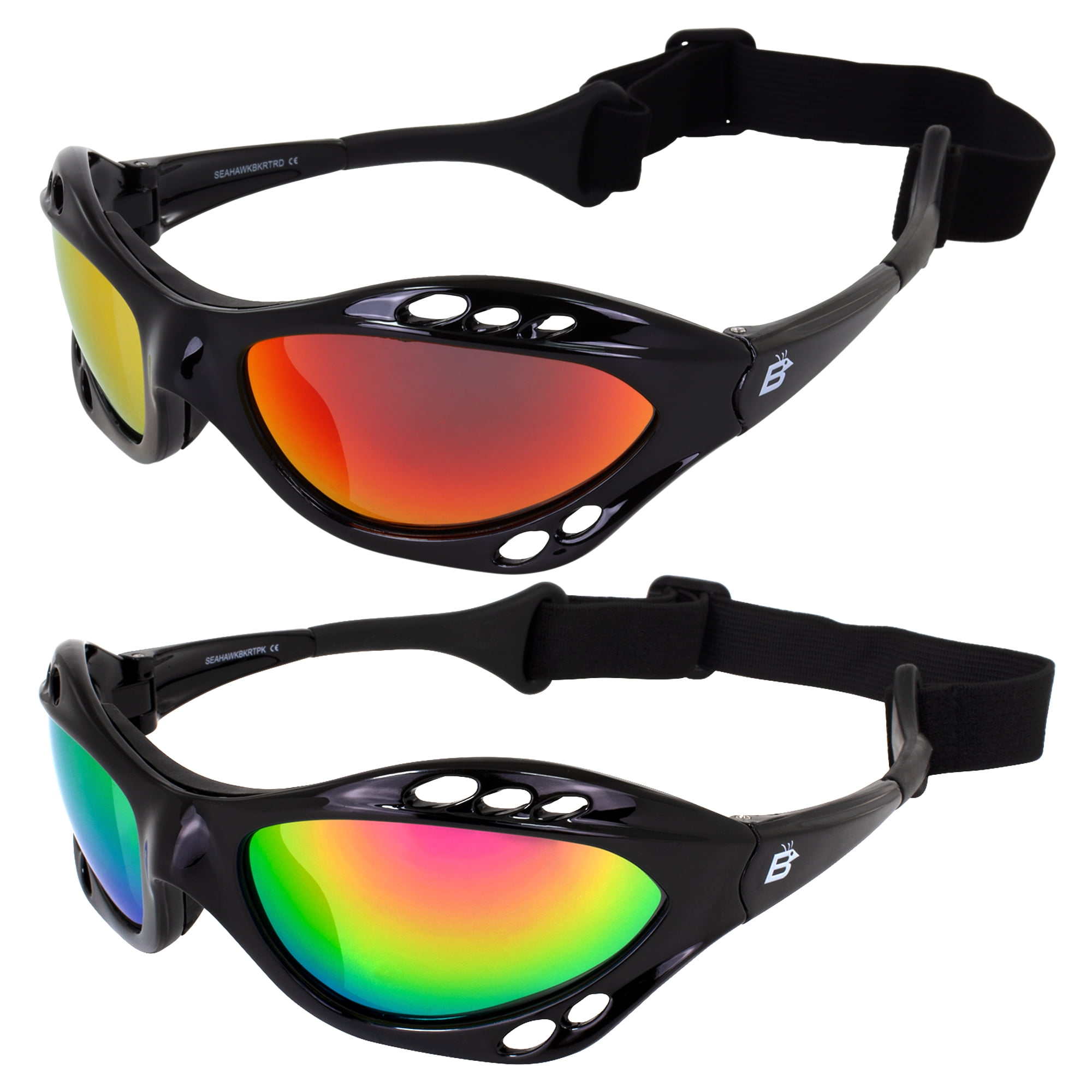 2 Pairs Birdz Seahawk Padded Polarized Sunglasses w/Strap Water Sports ...