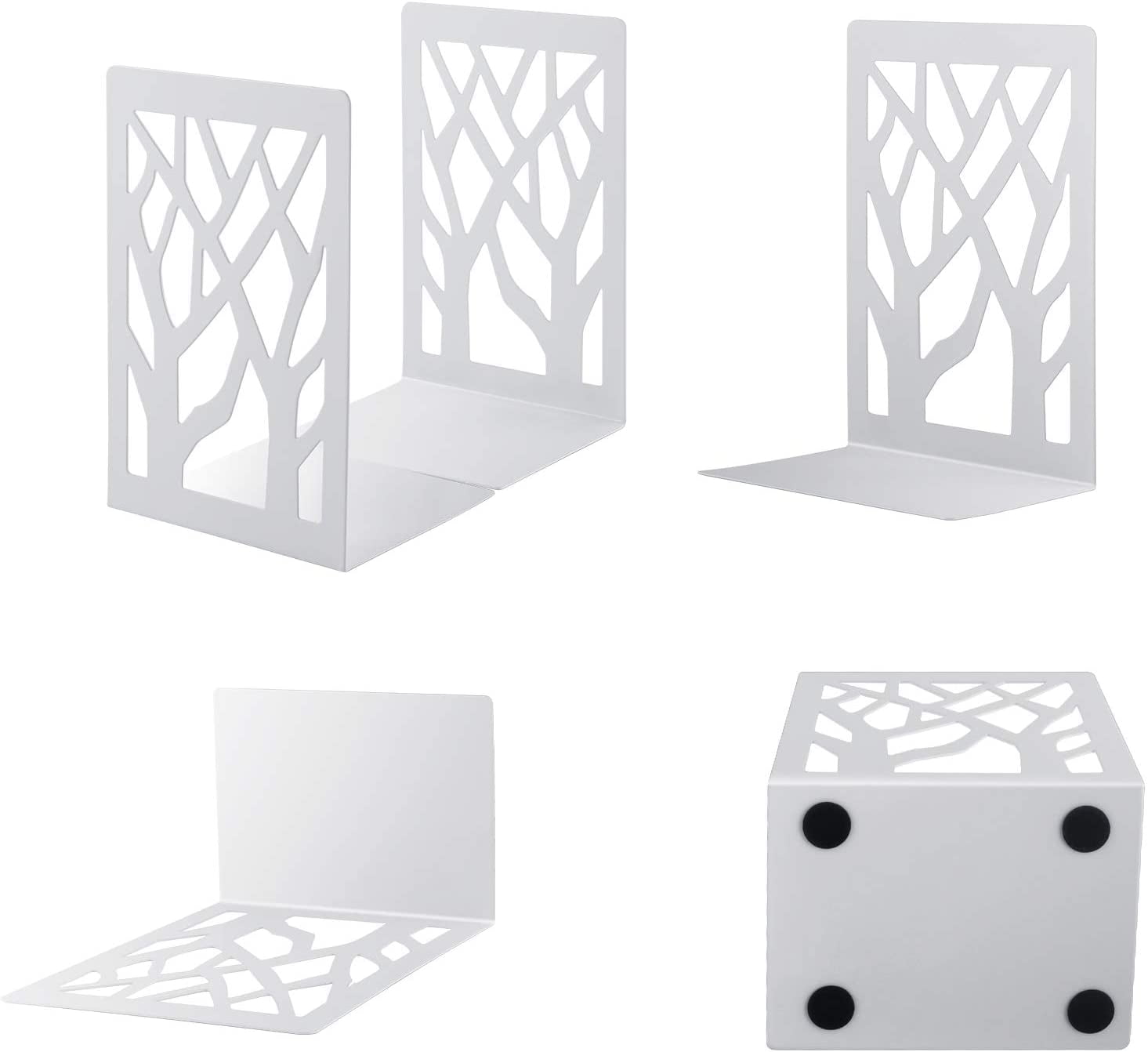 2 Pairs Book Ends, MSDADA Desk Bookends Heavy Duty, Book Ends Holder ...