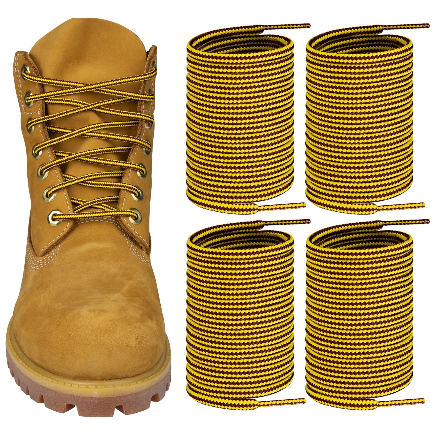 2 Pairs Boots Shoe Laces for Timberland Work Hiking Hunting Round ...