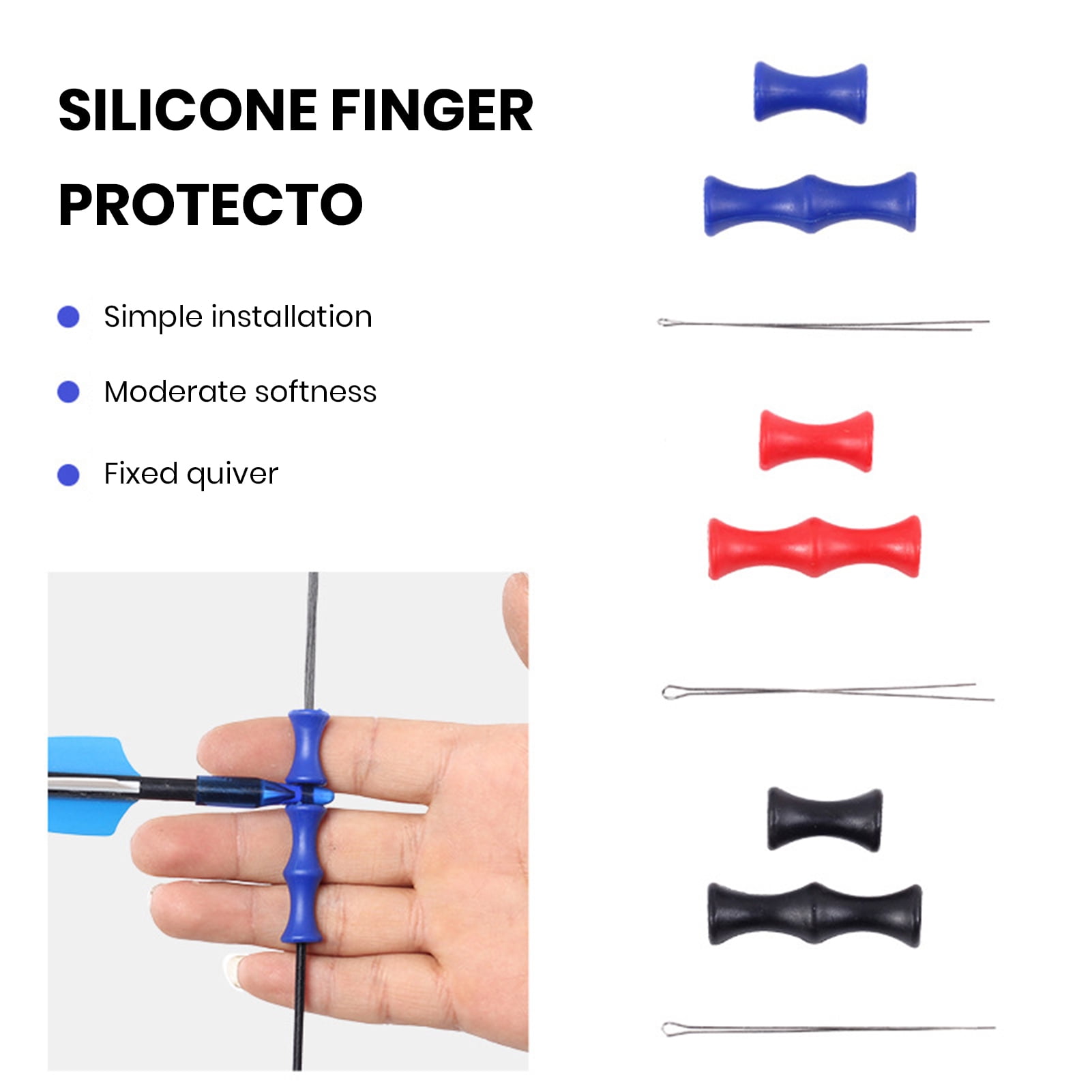 2 Pairs Bowstring Finger Savers Soft Silicone Archery Recurve Finger ...