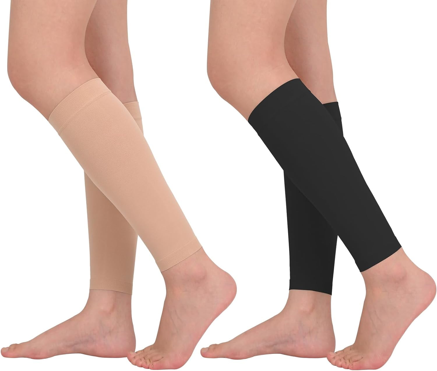 2 Pairs Calf Compression Sleeve for Women & Men, Footless Compression ...