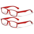 2 Pairs Casual Fashion Rectangular Reading Glasses - Stylish Simple ...