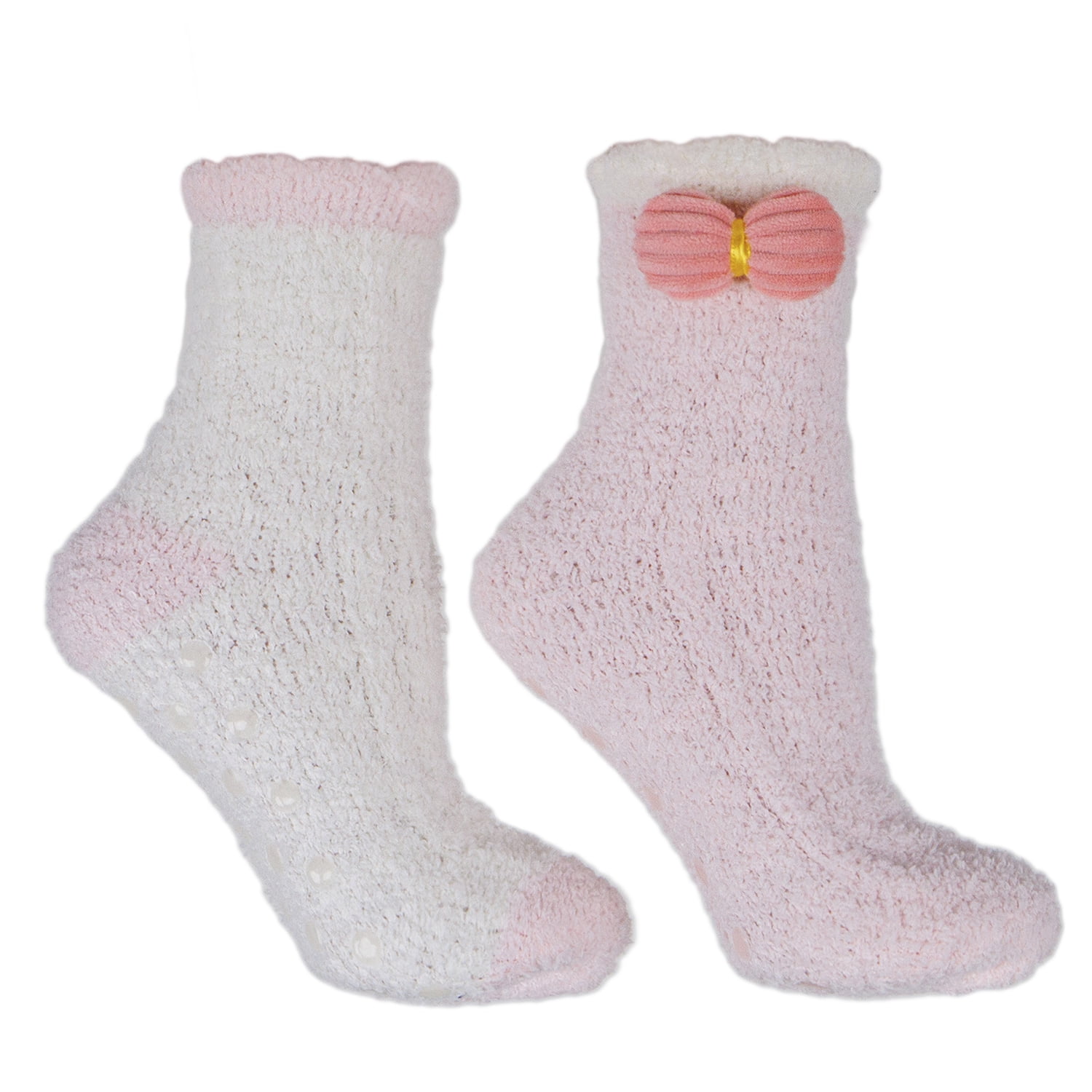 2 Pairs Chenille Socks with 3D Accent, Infused with Lavender | Bow ...