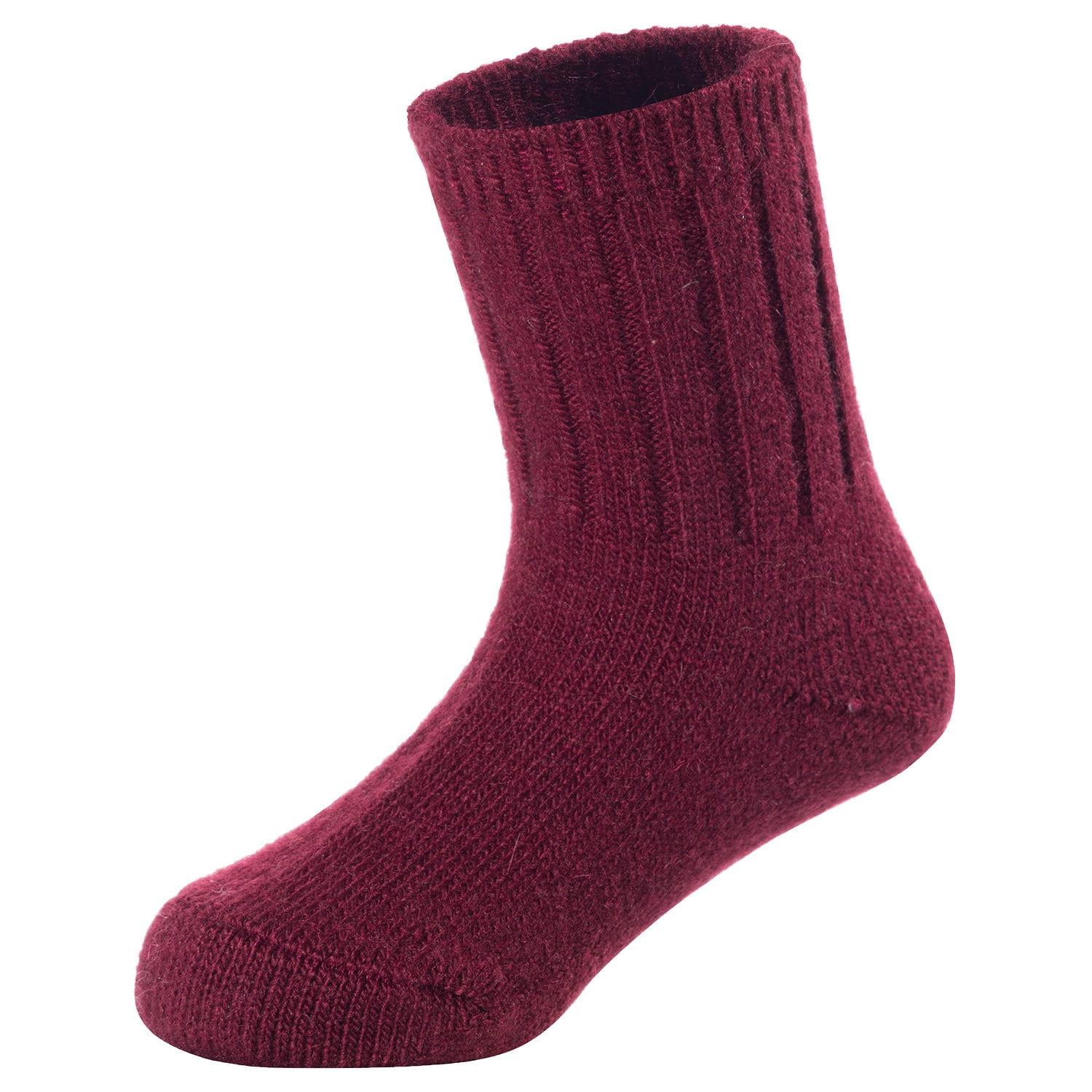 2 Pairs Children's Durable, Stretchable, Thick & Warm Wool Crew Socks ...