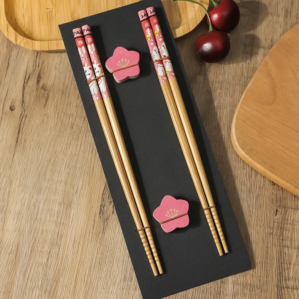 2 Pairs Chinese Chopsticks Japanese Korean Sushi Solid Wood Chopsticks ...