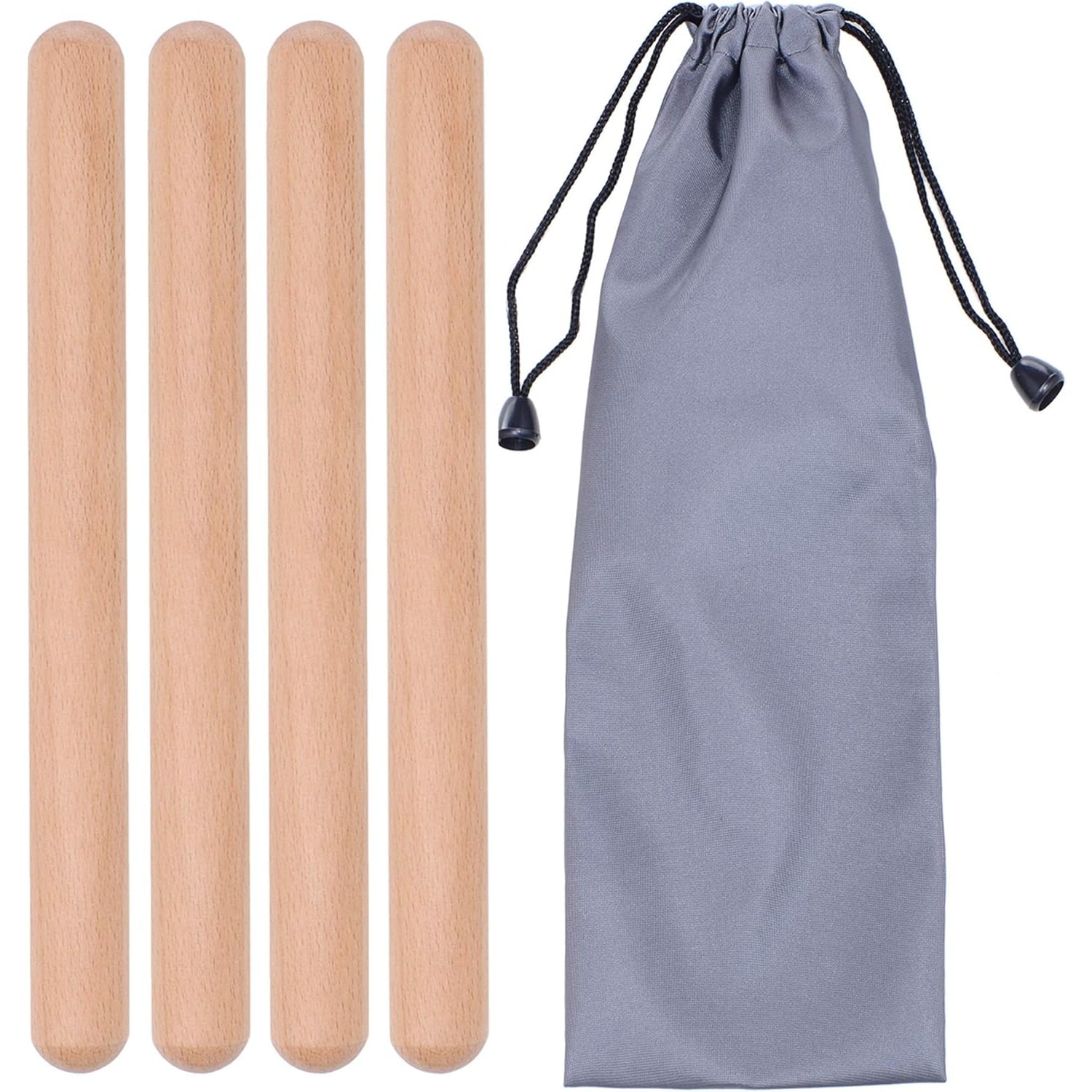 2 Pairs Classical Wood Claves Musical Percussion Instrument, 8 Inch ...