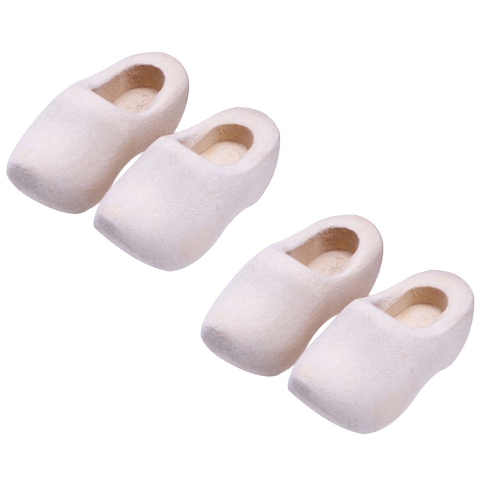 2 Pairs Clogs Sneakers Decor Mini Wooden Shoes Wooden Shoes for Crafts ...