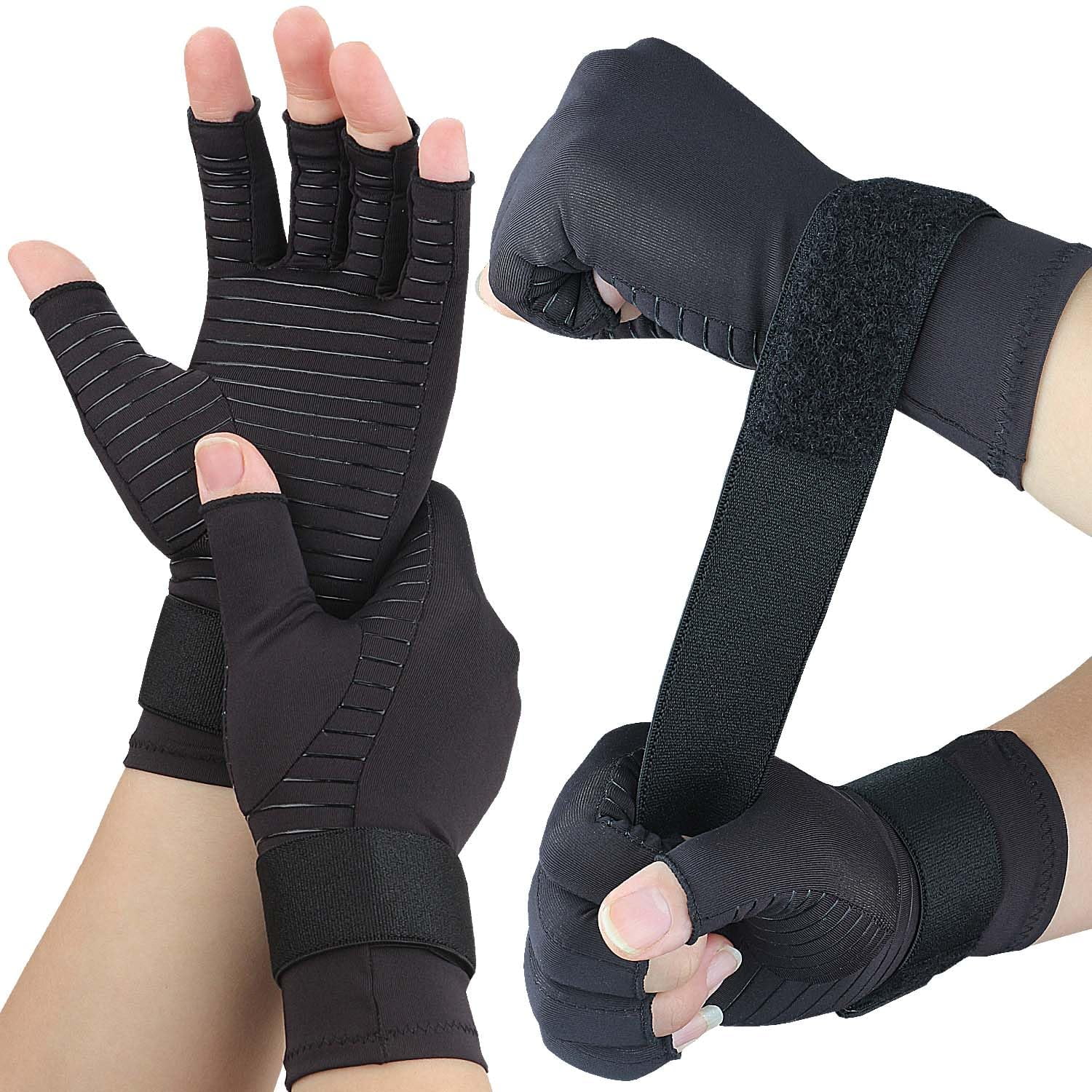 2 Pairs Compression Gloves for Women Men, Copper Arthritis Gloves for ...