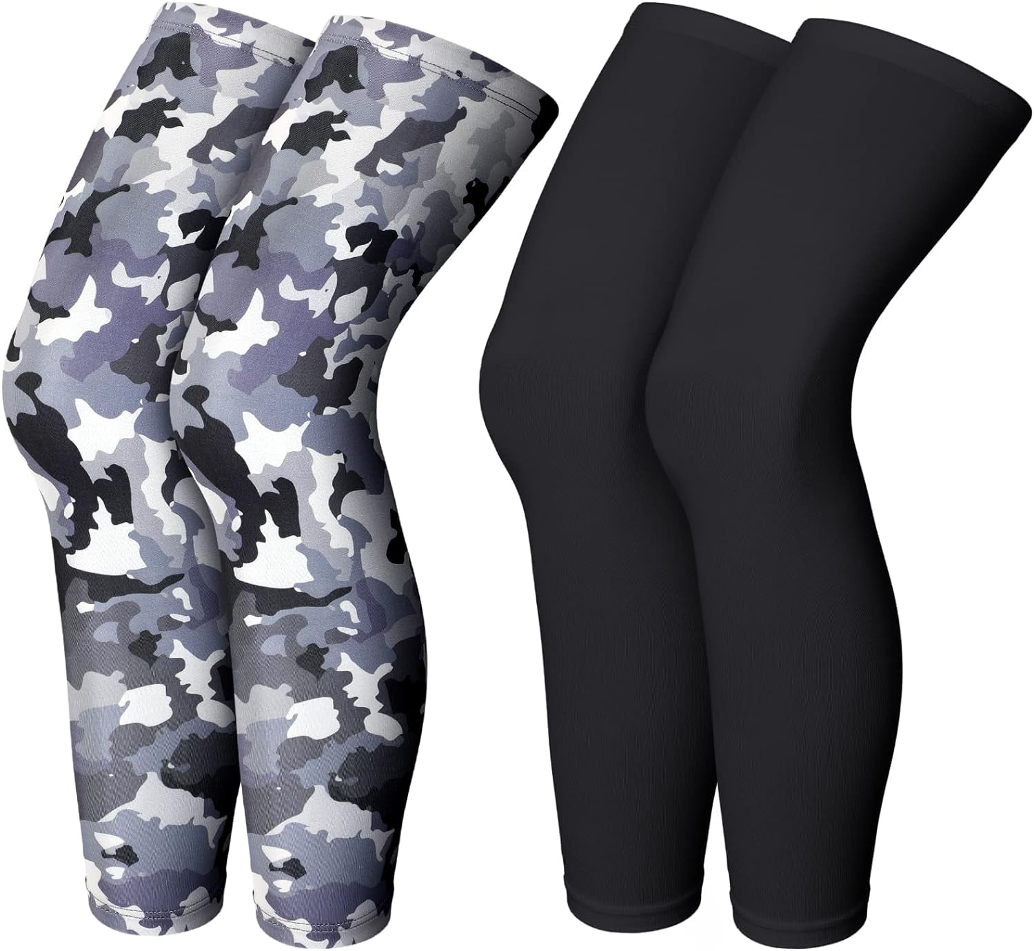 2 Pairs Compression Leg Sleeves Full Length Leg Sleeves, Sports Cycling ...