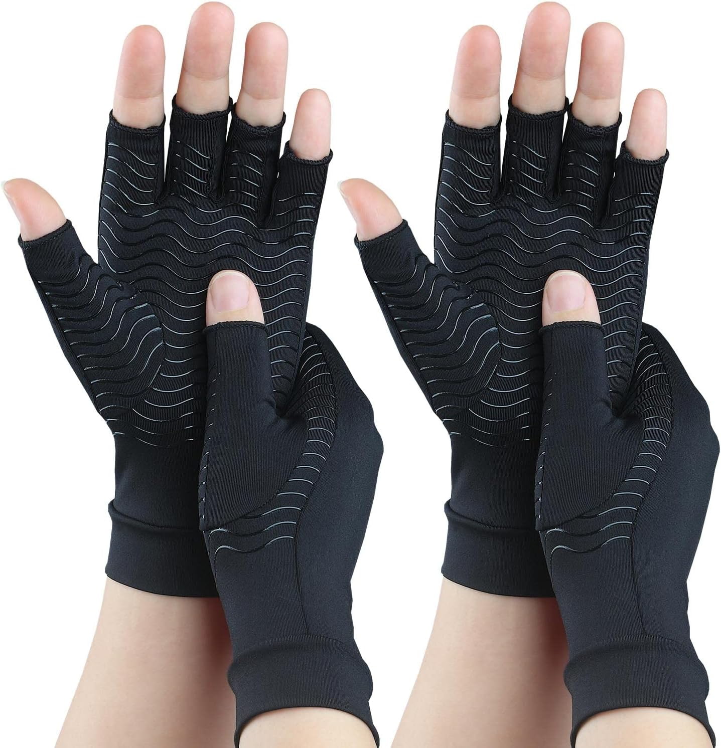 2 Pairs Copper Arthritis Gloves for Carpal Tunnel Pain Relief ...