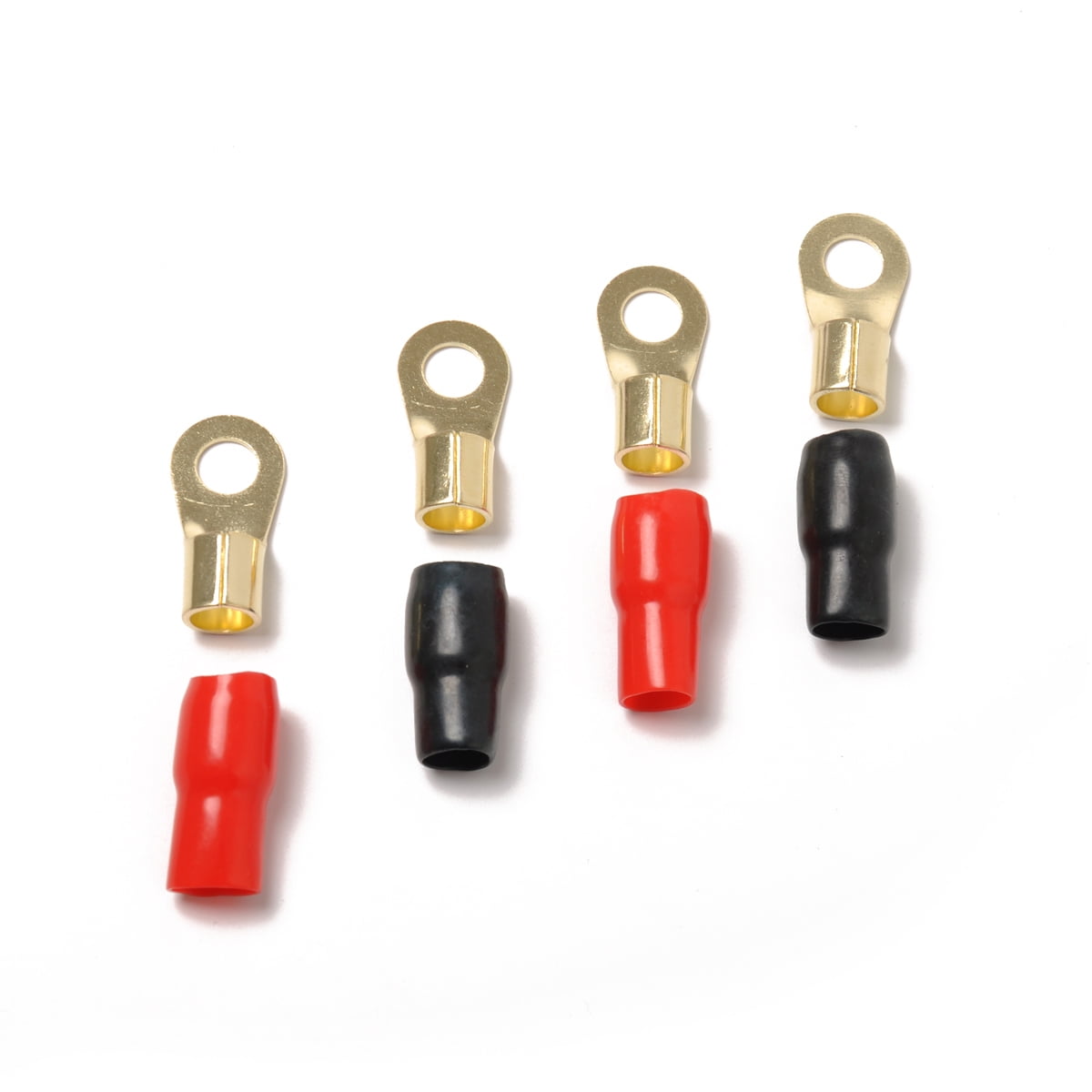 2 Pairs Copper Gold Plated 4 Gauge Heat Shrink Wire Connectors ...
