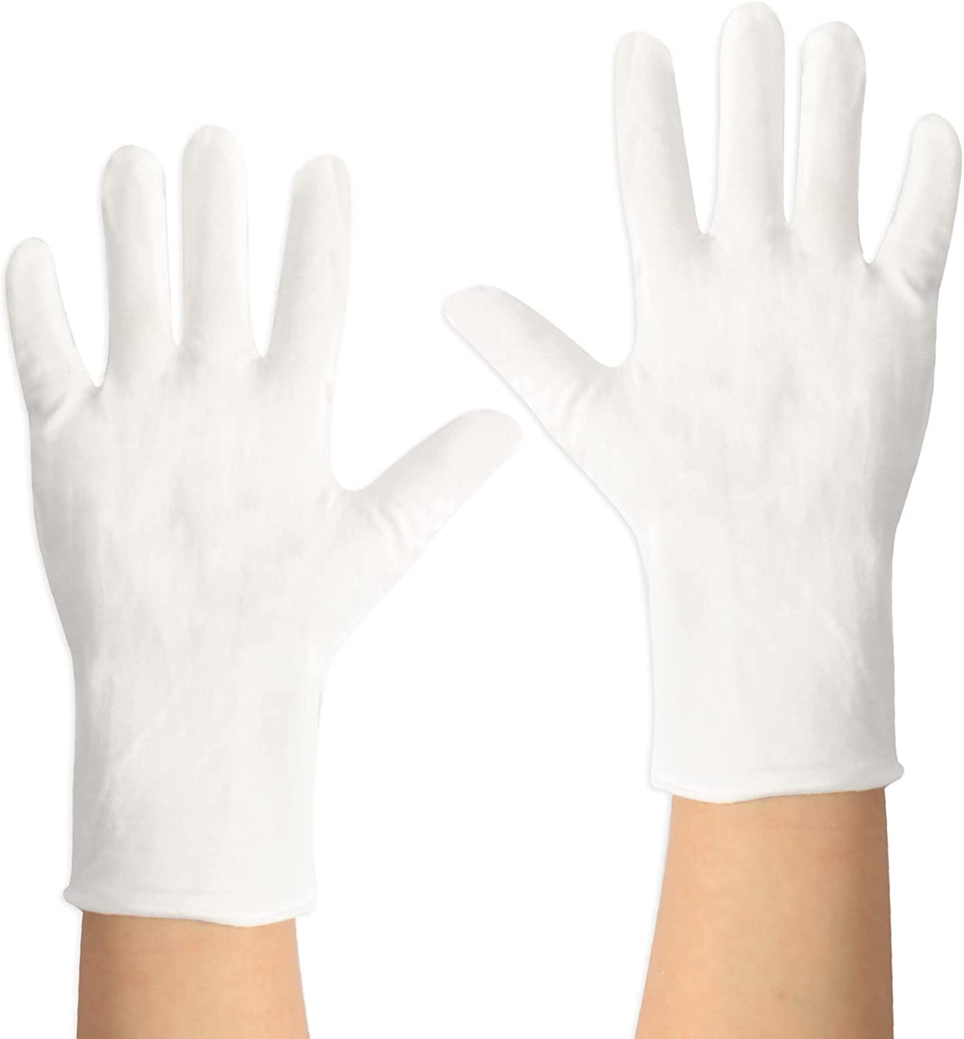 2 Pairs Cotton Gloves, White Gloves for Dry Hands, Moisturizing Gloves Overnight, Washable SPA ...