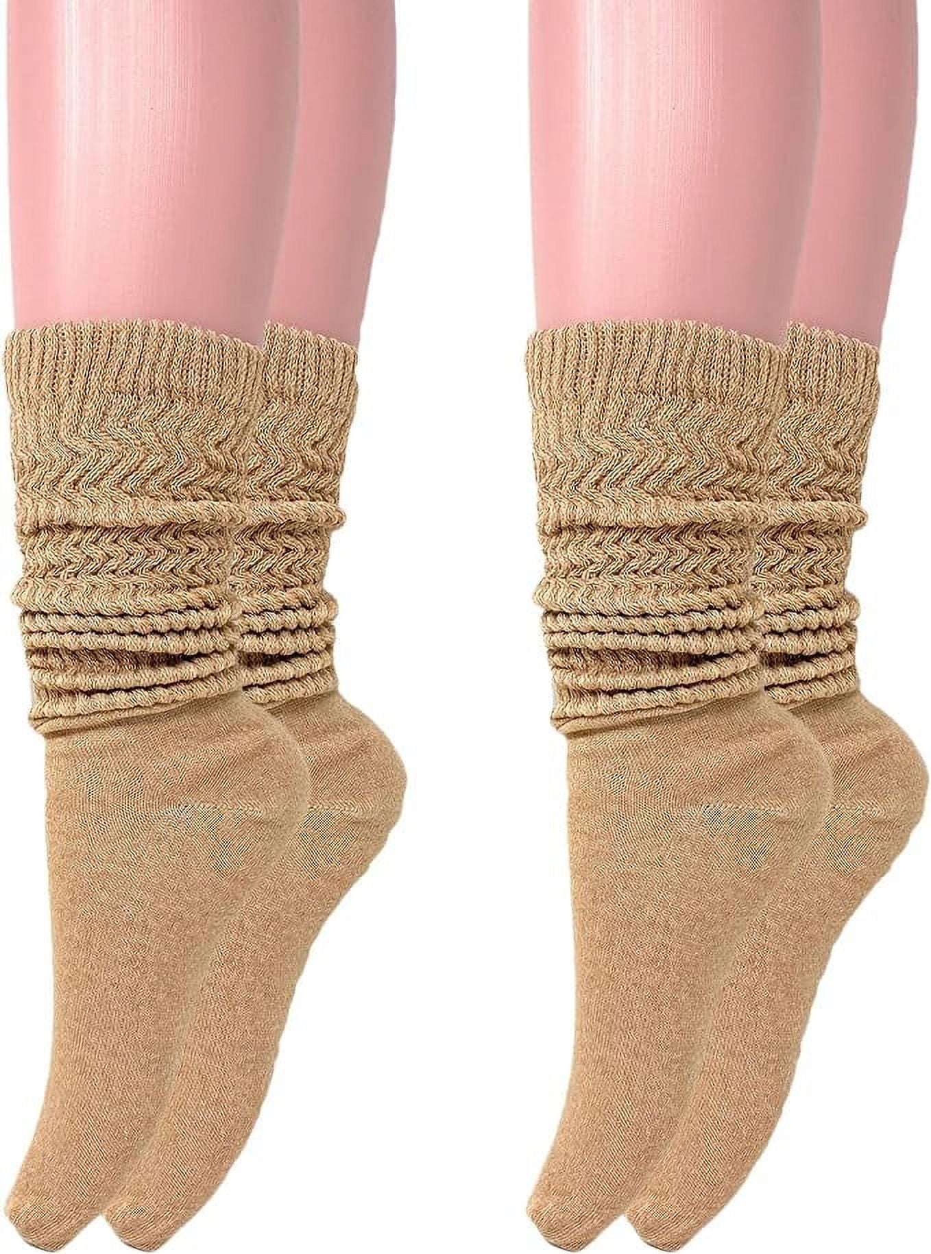 2 Pairs Cotton Lightweight Slouch Socks for Women Shoe Size 5 to 10 ...