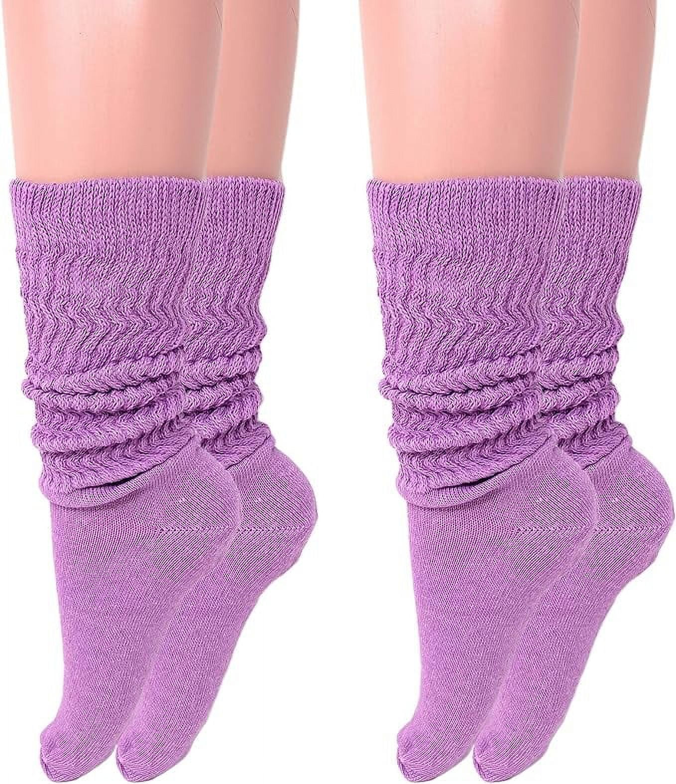 2 Pairs Cotton Lightweight Slouch Socks for Women Shoe Size 5 to 10 ...