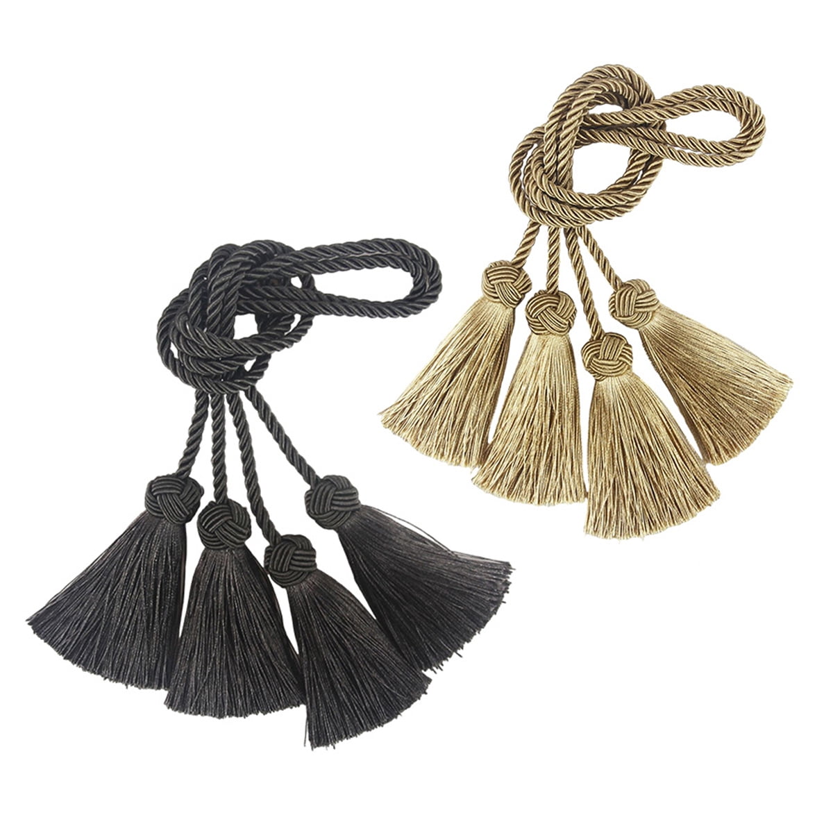 2 Pairs Curtain Handmade Tiebacks Decorative Curtain Tiebacks Ropes Tie ...