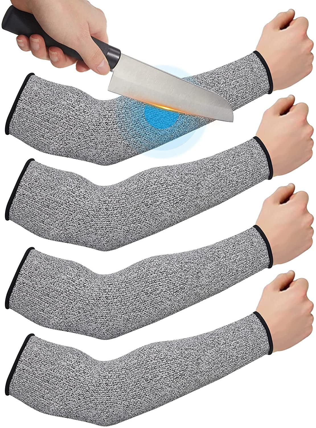 2 Pairs Cut Resistant Sleeves Thin Arm Protectors Arm Guard Protectors ...