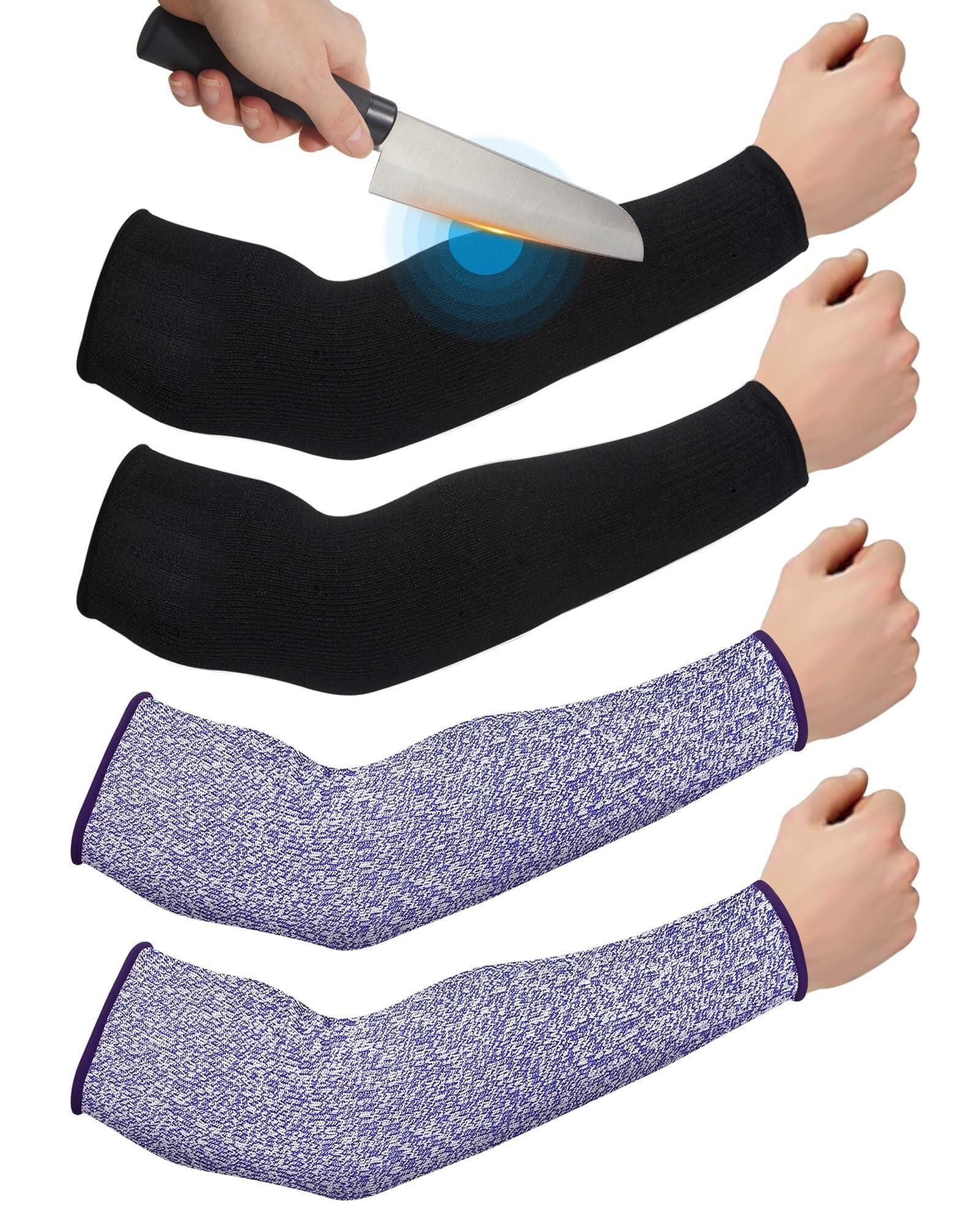 2 Pairs Cut Resistant Sleeves Thin Arm Protectors Arm Guard for Thin ...