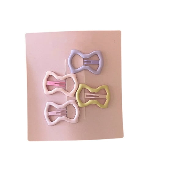 2 Pairs Cute Star Bows Design Acrylic Mini Barrettes Hair Clip For ...