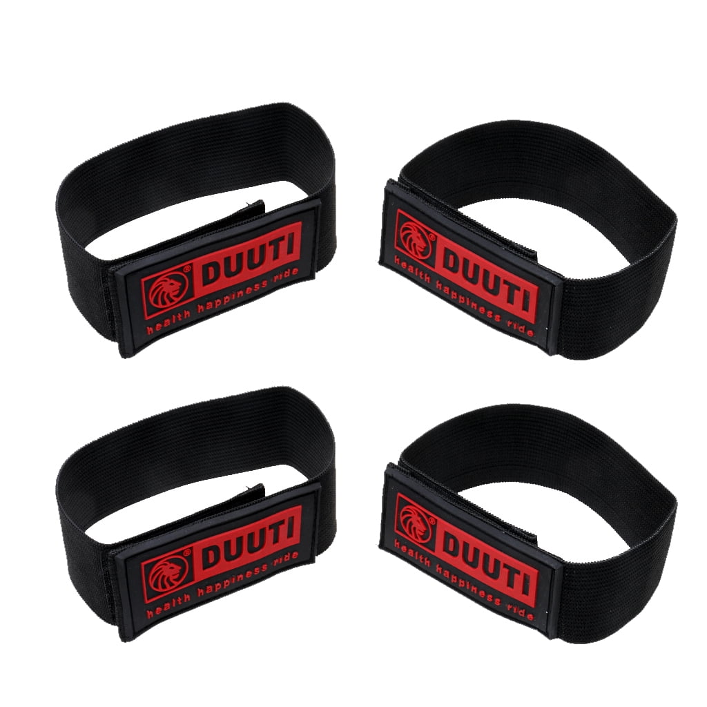 2 Pairs Cycling Bike Elastic Trousers Pant Band Leg Strap Black ...