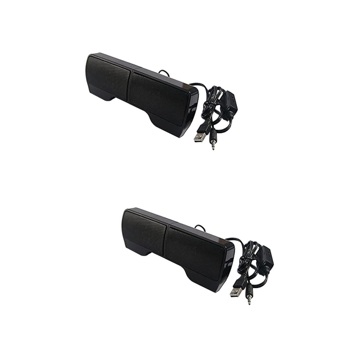 2 Pairs Desktop Computer Speakers Black Color Stereo Design - Walmart.com