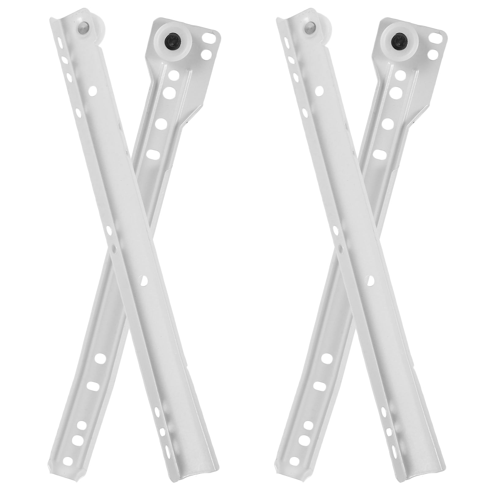 2 Pairs Drawer Slide Rollers Bottom Mount Shelves Door White - Walmart.com
