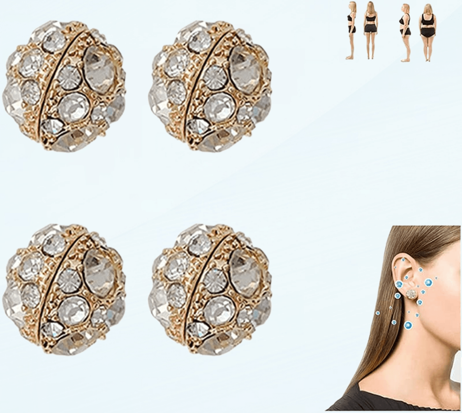 2 Pairs Ear Acupressure Earrings for Women Lymphatic Detox Earrings ...