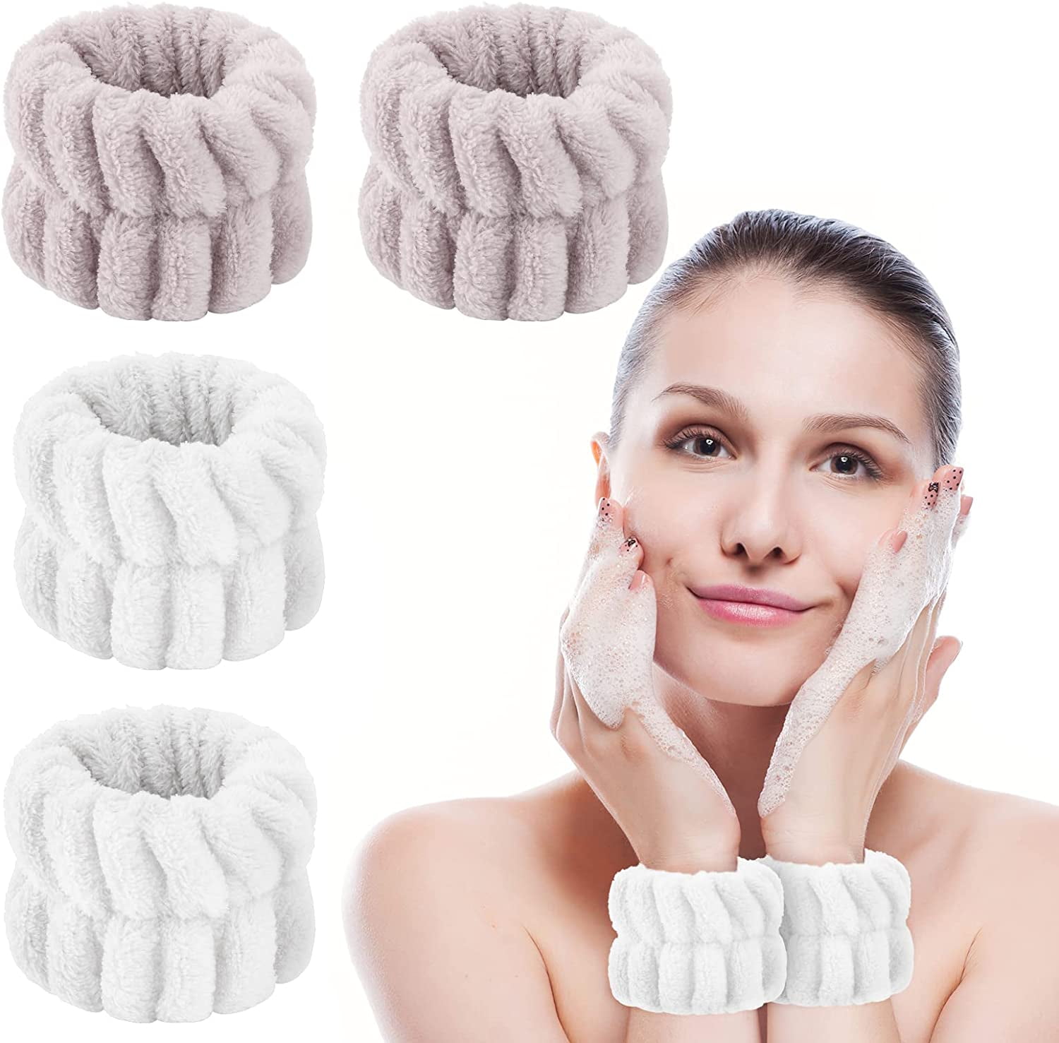 2 Pairs Face Wash Wristbands Wrist Spa Washband Microfiber Wrist Wash ...