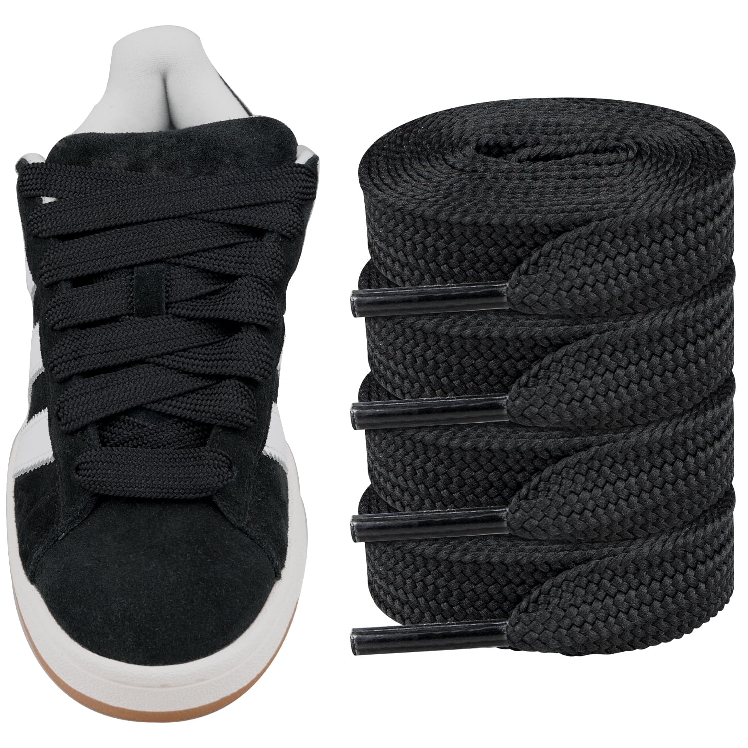 2 Pairs Fat Shoelaces for Adidas Campus 00s,16MM Thick Flat Wide Jumbo ...