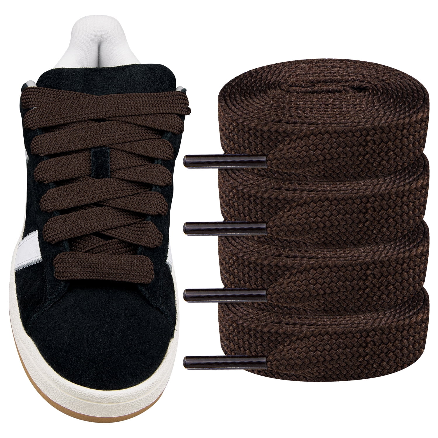 2 Pairs Fat Shoelaces for Adidas Campus 00s,16MM Thick Flat Wide Jumbo Shoe Laces Replacement ...