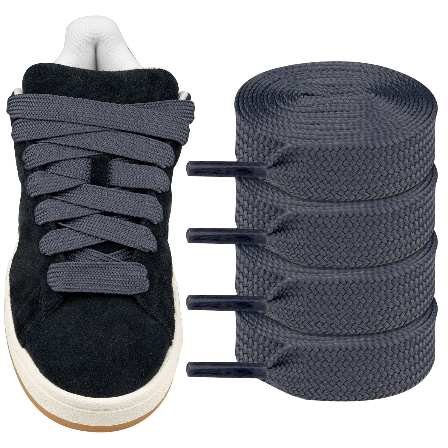 2 Pairs Fat Shoelaces for Adidas Campus 00s,16MM Thick Flat Wide Jumbo ...