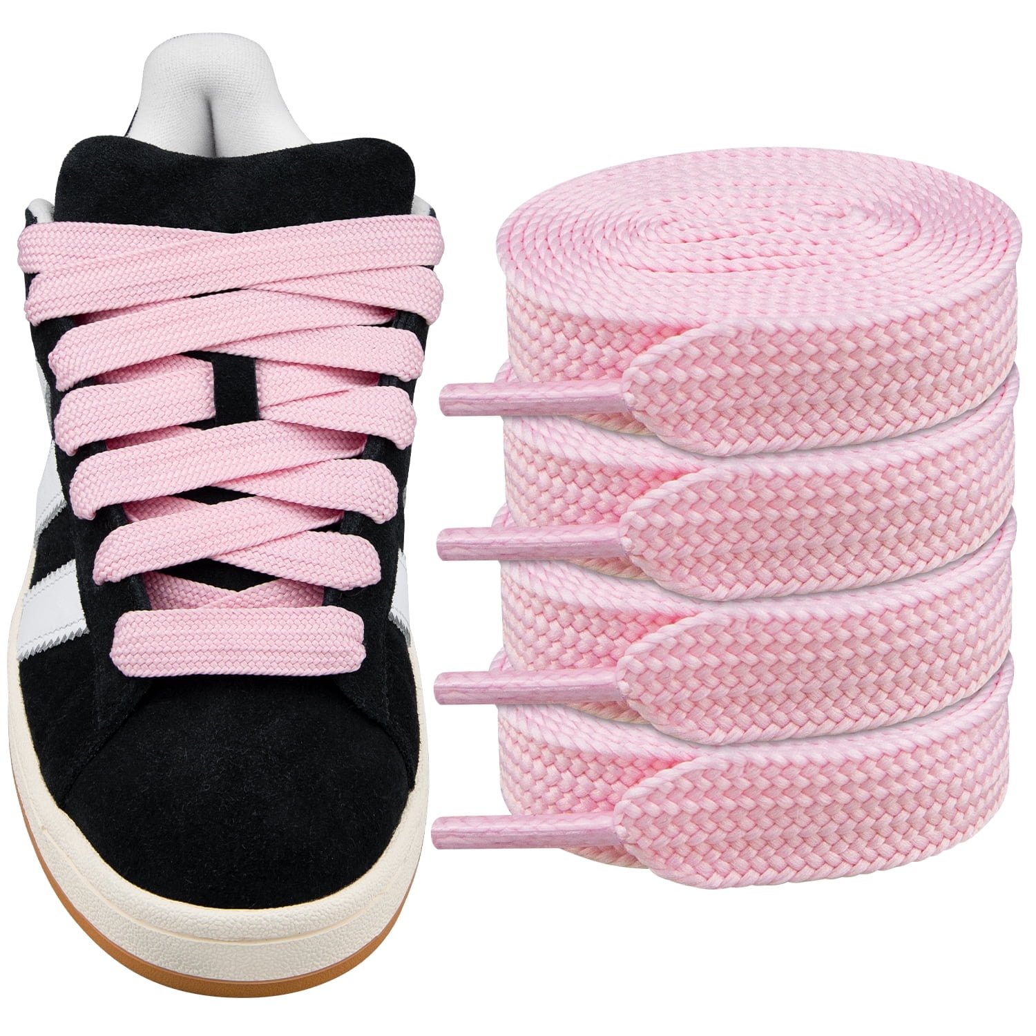 2 Pairs Fat Shoelaces for Adidas Campus 00s,16MM Thick Flat Wide Jumbo ...