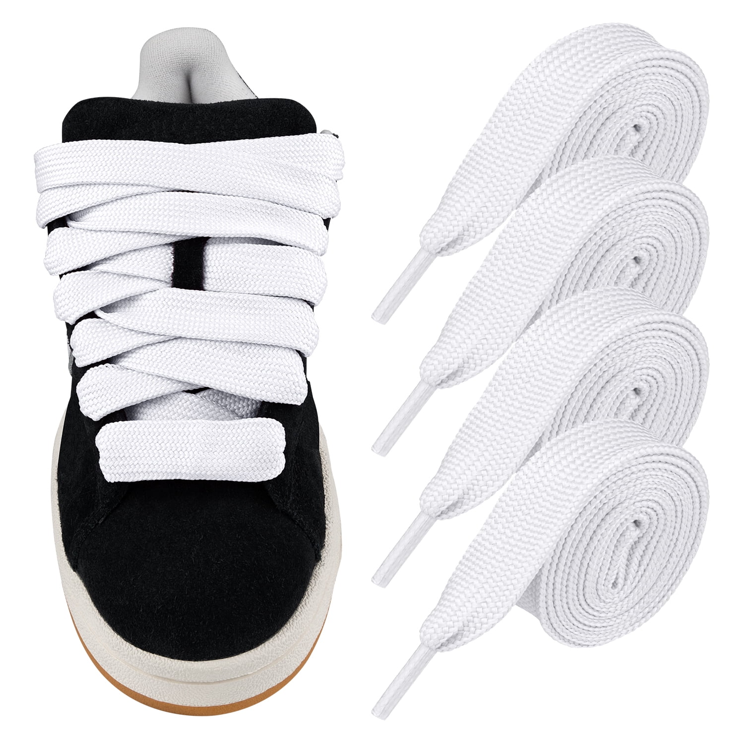 2 Pairs Fat Shoelaces for Adidas Campus 2CM Thick Flat Wide Jumbo ...