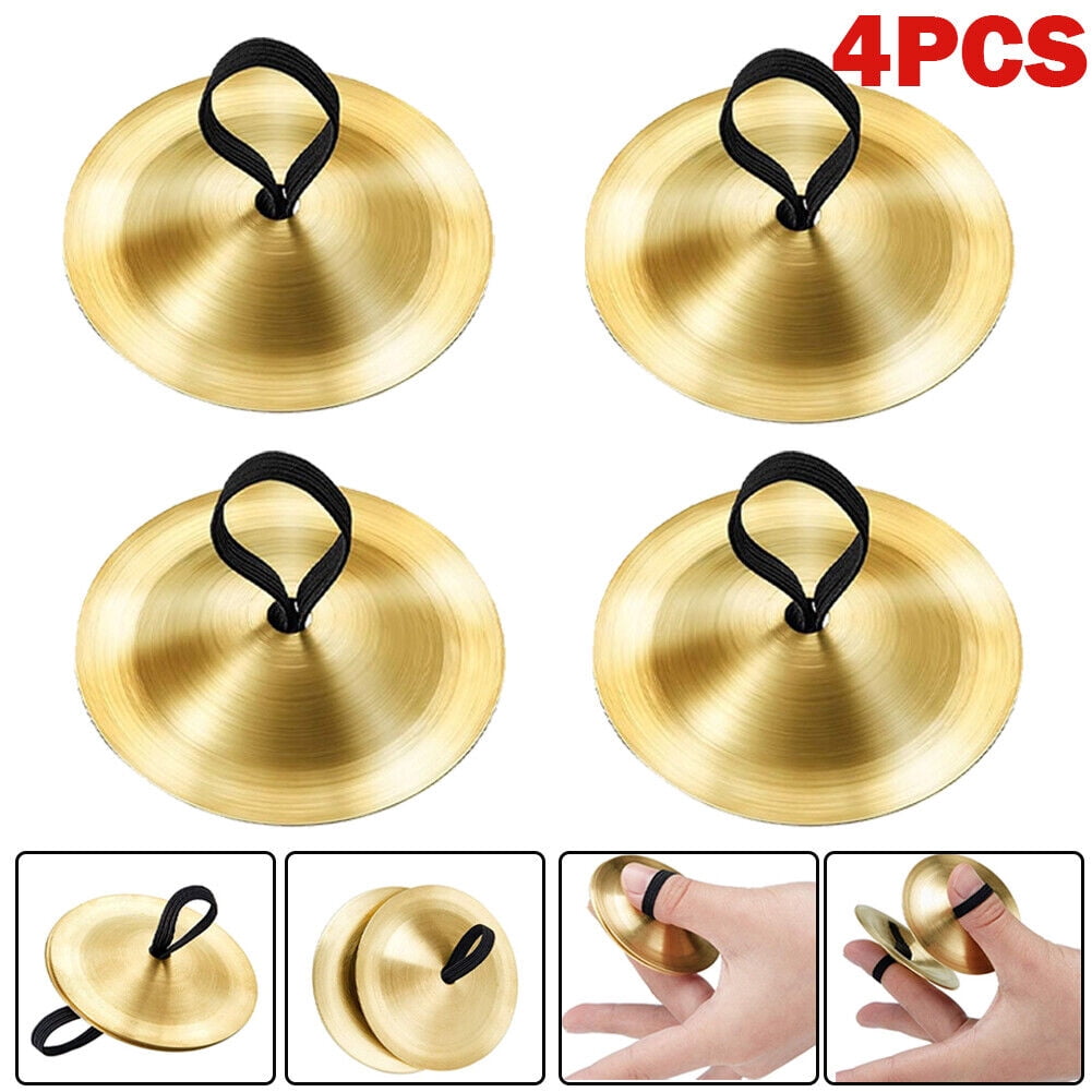 2 Pairs Finger Cymbals Finger Zills for Belly Danc Brass Hand Cymbal 5 ...