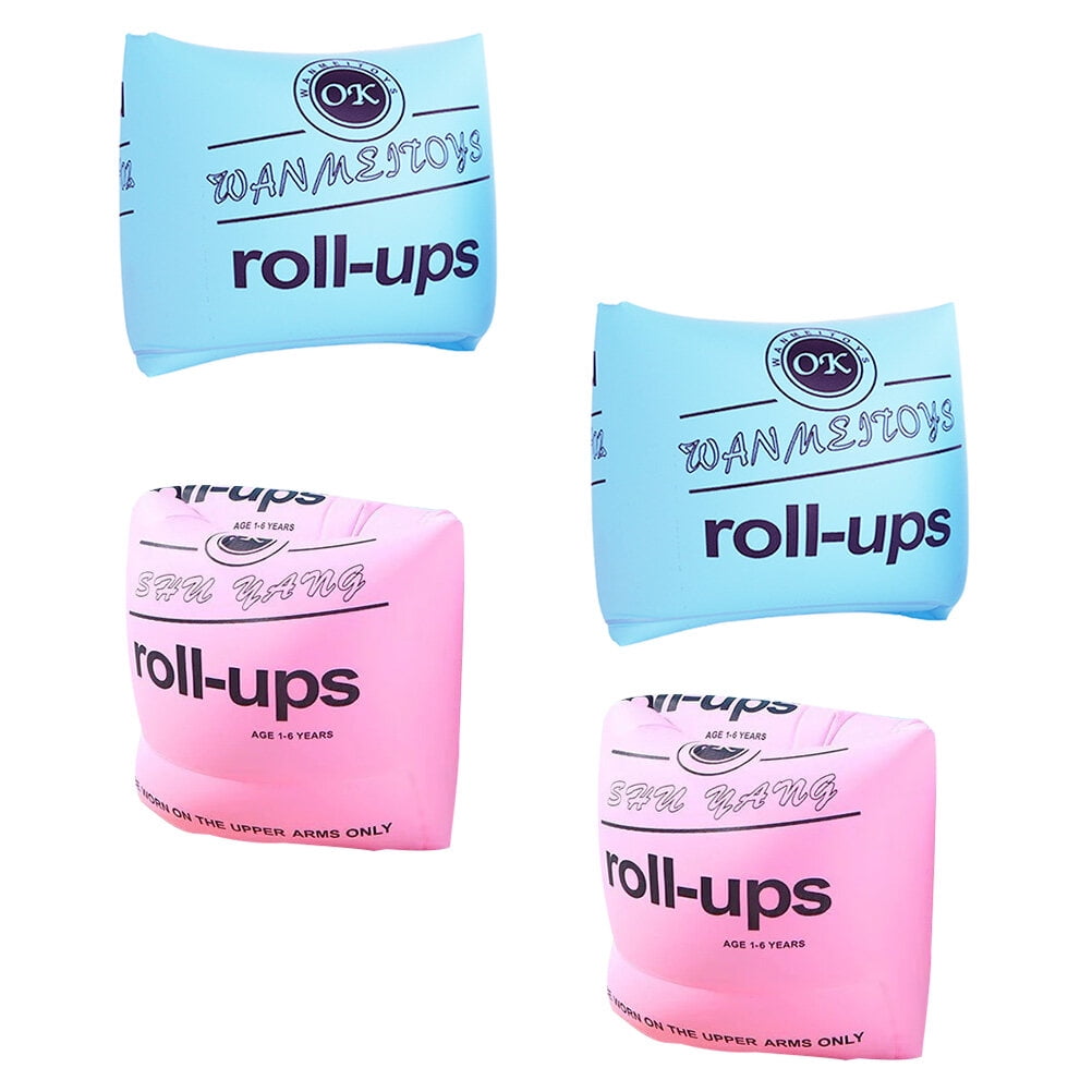 2 Pairs Floating Swim Arm Bands Inflatable Floater Sleeves Swimming Arm ...