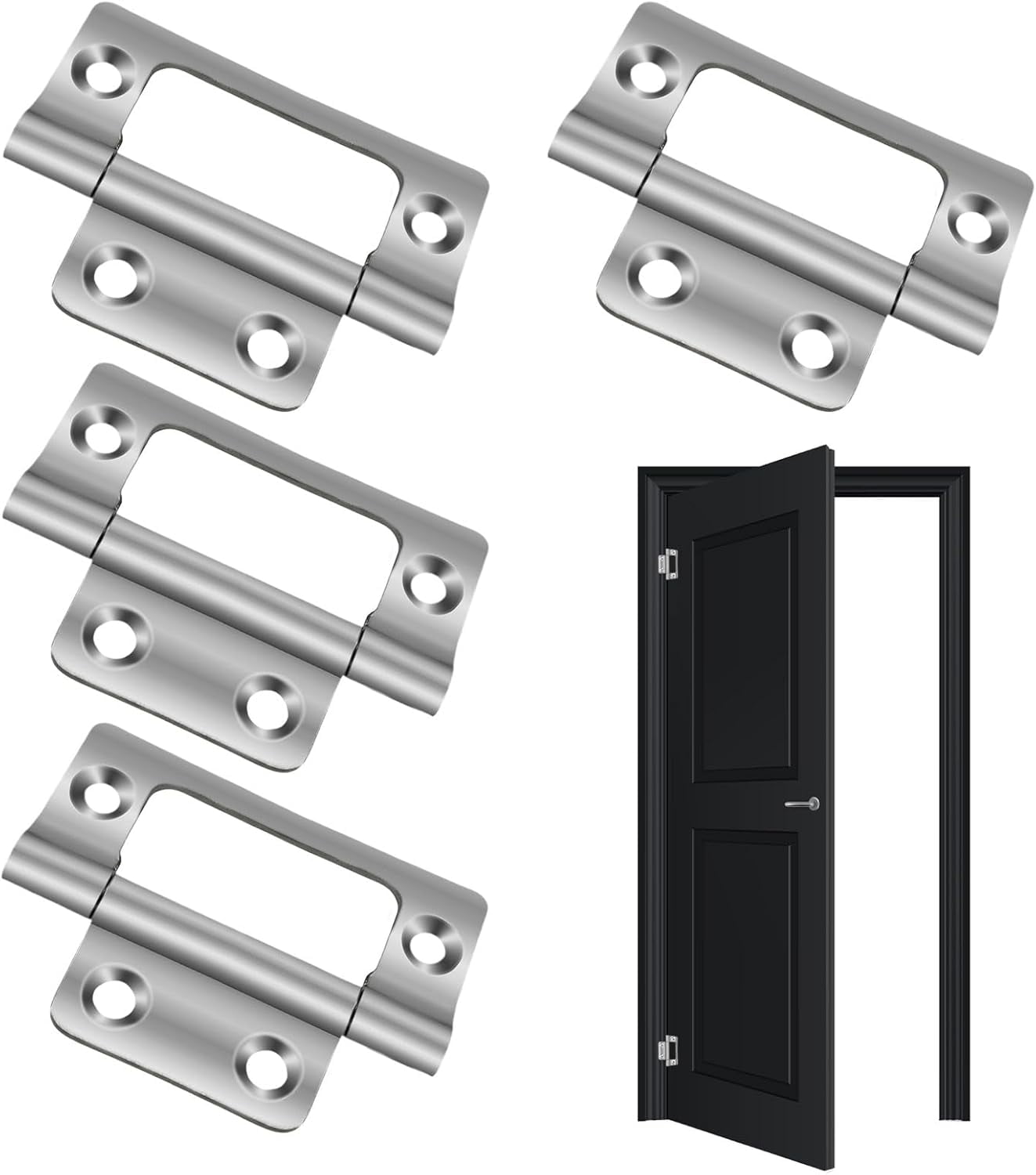 2 Pairs Flush Door Hinges,Flush Hinges 50mm Hinges for Cupboard Doors ...