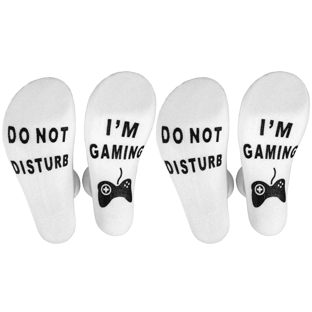 2 Pairs Funny Gamer Socks Do Not Disturb I'm Gaming Socks Novelty ...
