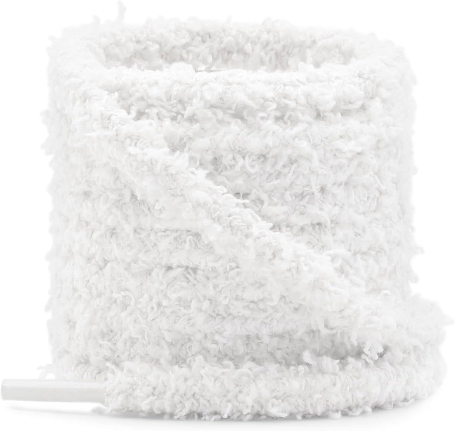 2 Pairs Fuzzy Round Shoe Laces Soft White Plush Thick Shoelaces ...