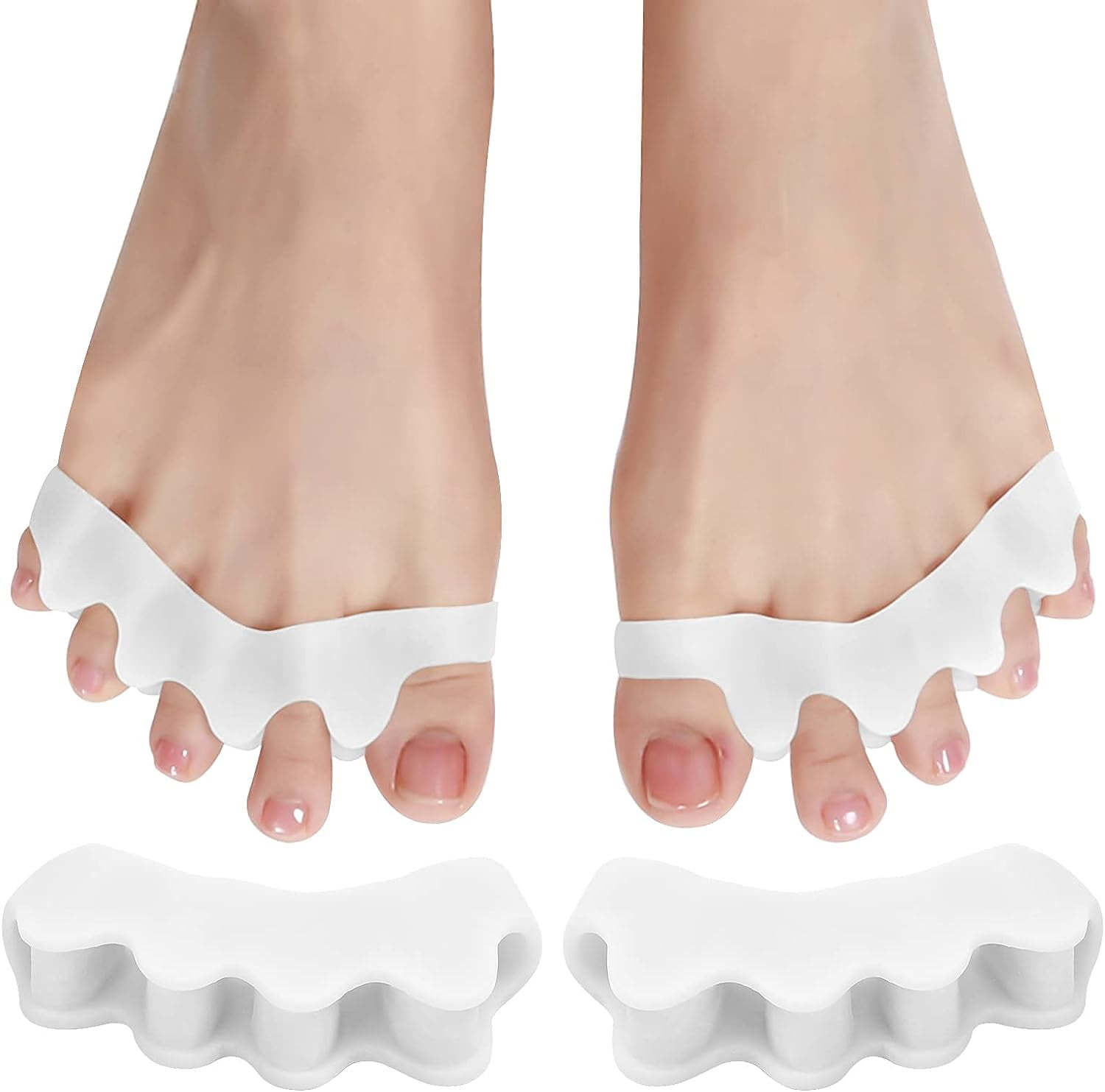 2 Pairs Gel Toe Separator, Soft 4 Toe Spacers for Women Men to Bunion ...