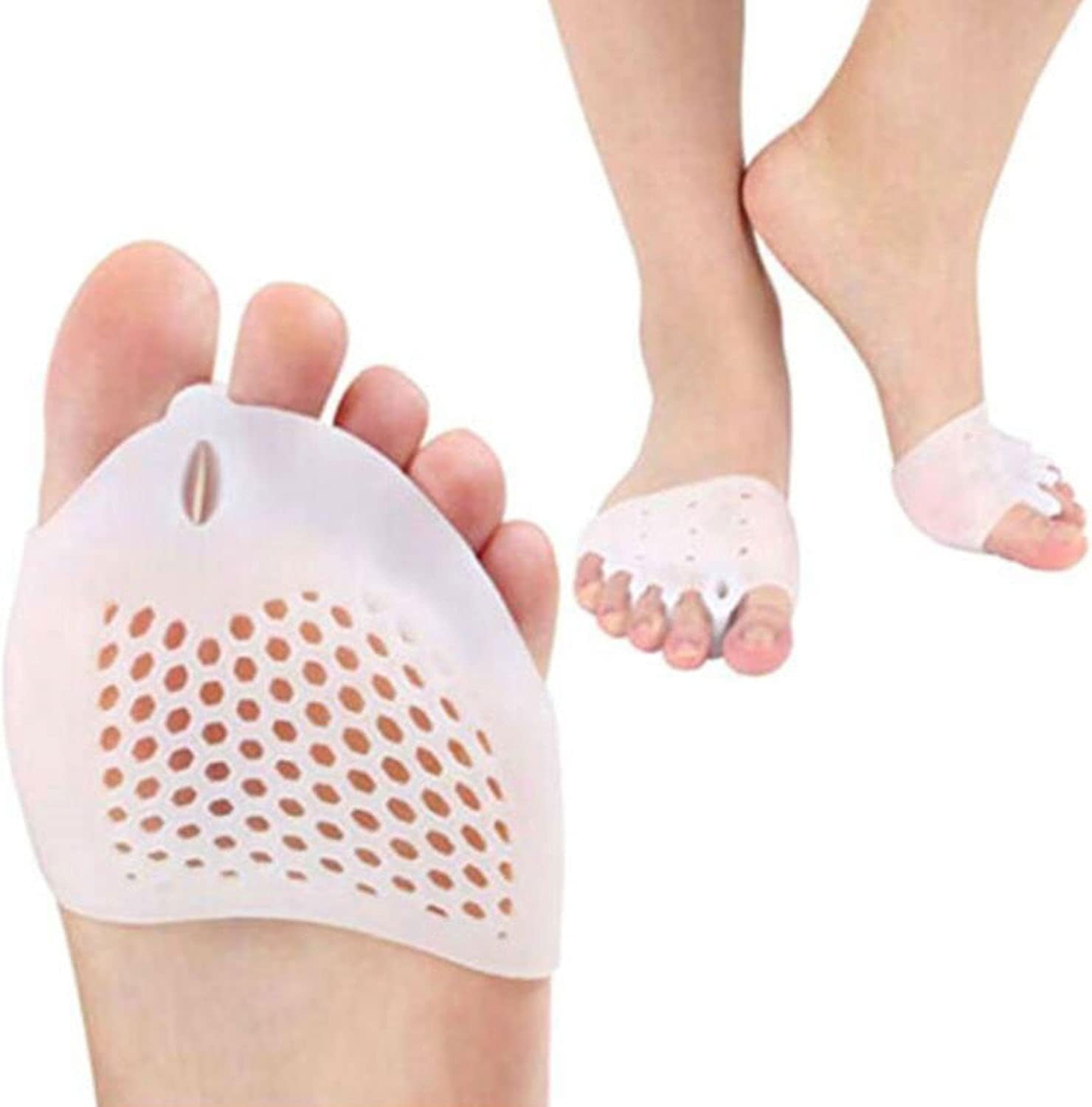 2 Pairs Gel Toe Separators Metatarsal Pads, Gel Toe Straightener for ...