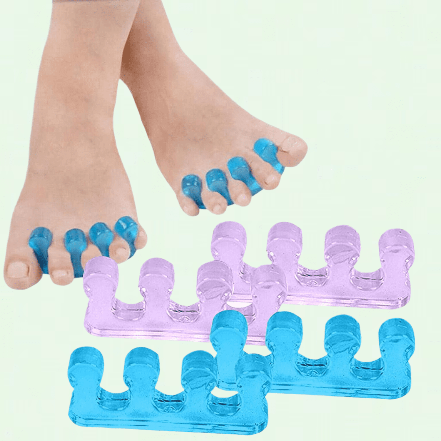 2 Pairs Gel Toe Separators for Overlapping Toes Alignment, Pedicure Toe ...