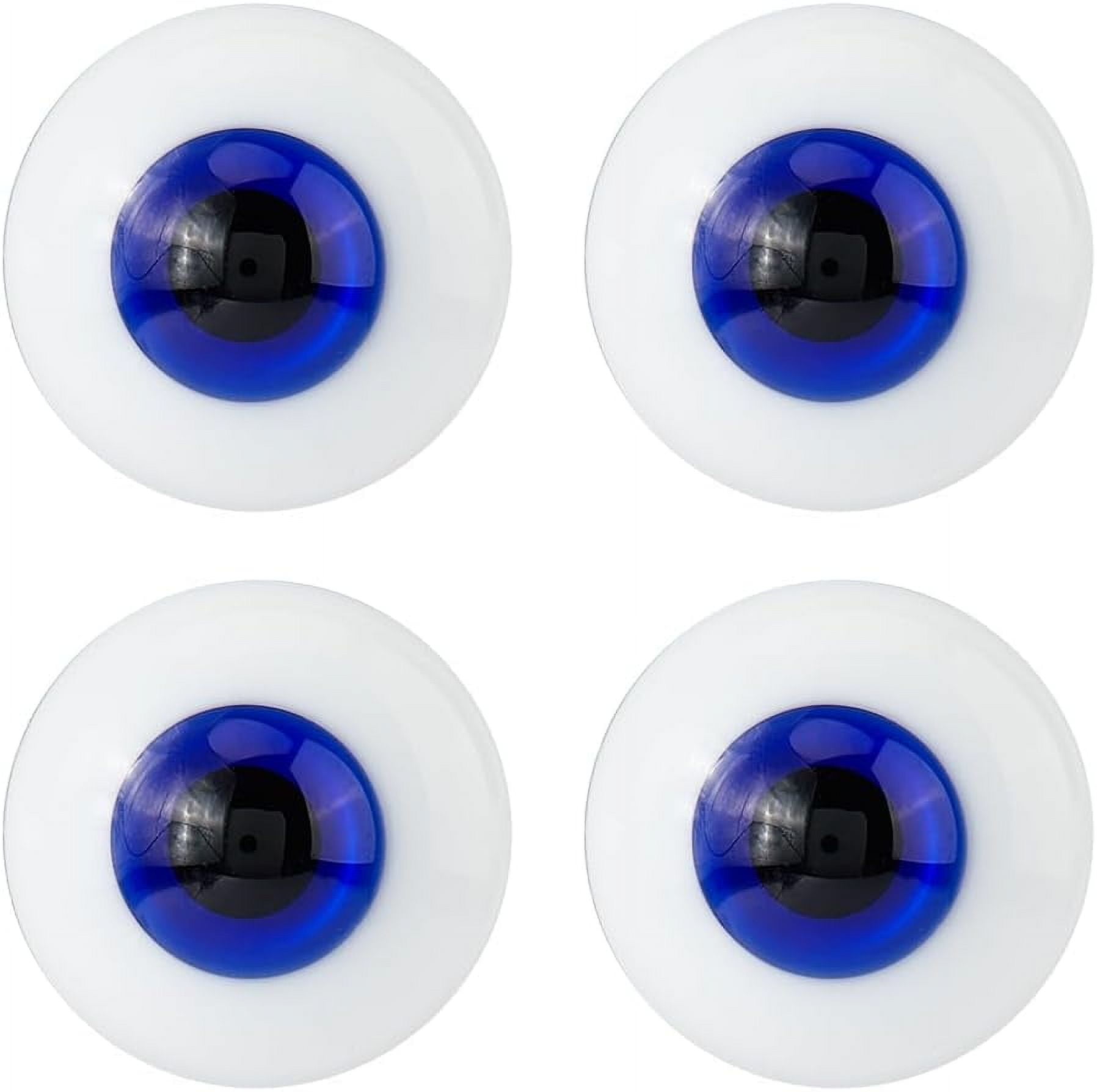 2 Pairs Glass Craft Eyeballs 16mm Eyes Dark Violet Realistic Round ...