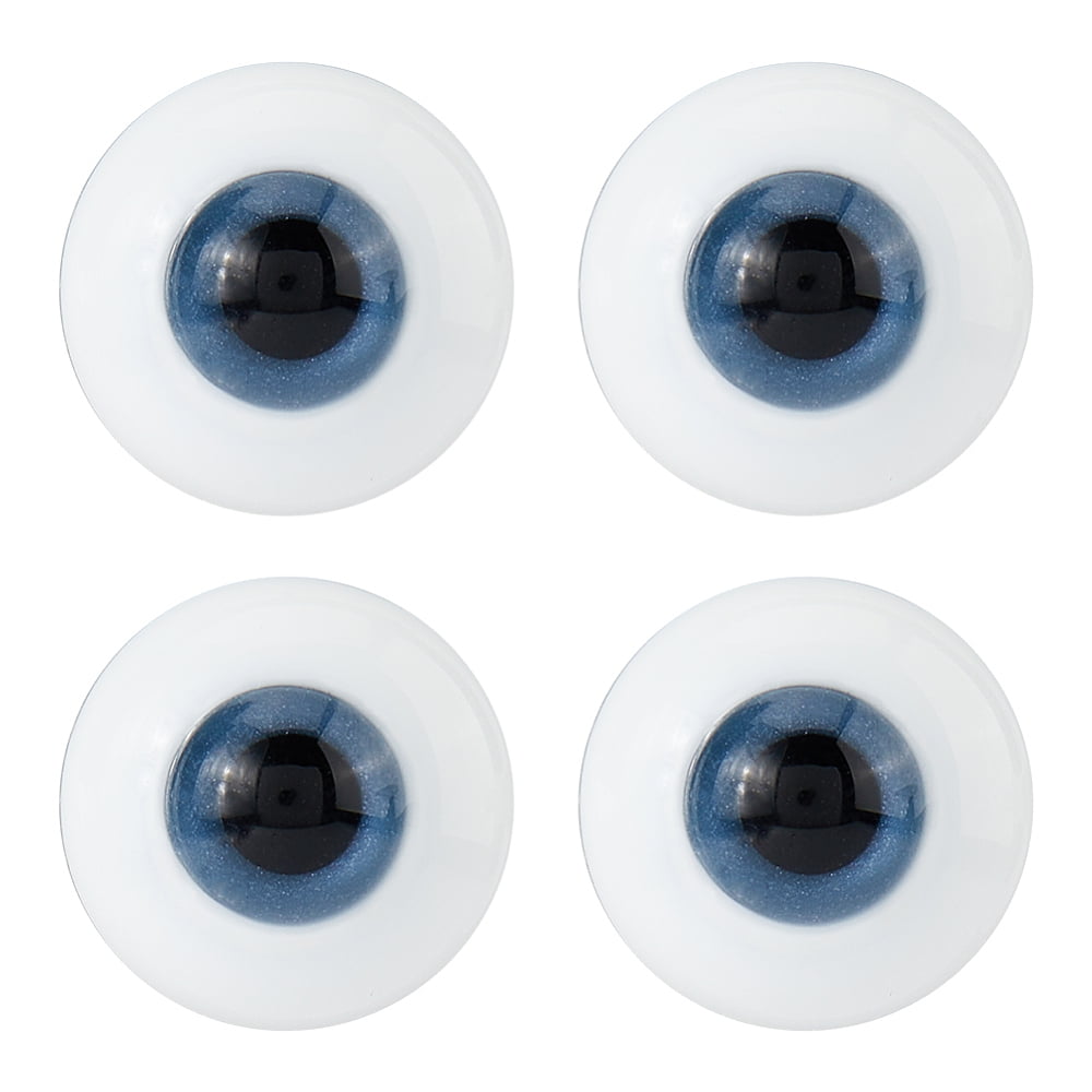 2 Pairs Glass Craft Eyeballs 16mm Eyes Steel Blue Realistic Round ...