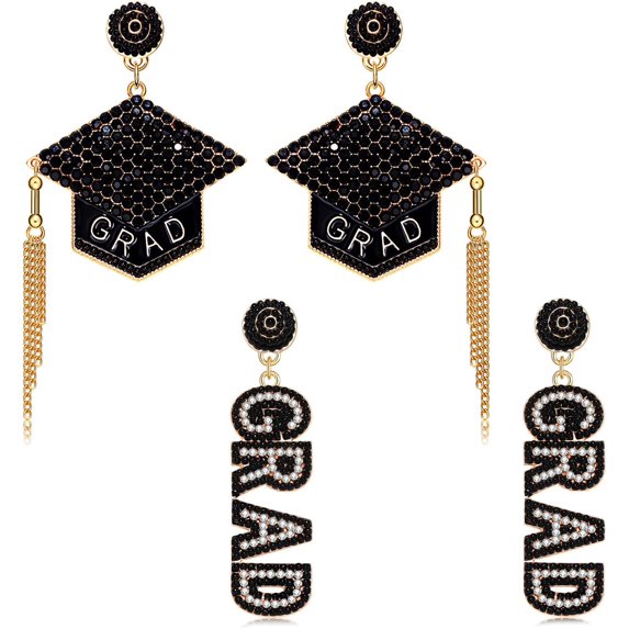 2 Pairs Graduation Earrings for Women, 2024 Graduation Gifts for Her ...